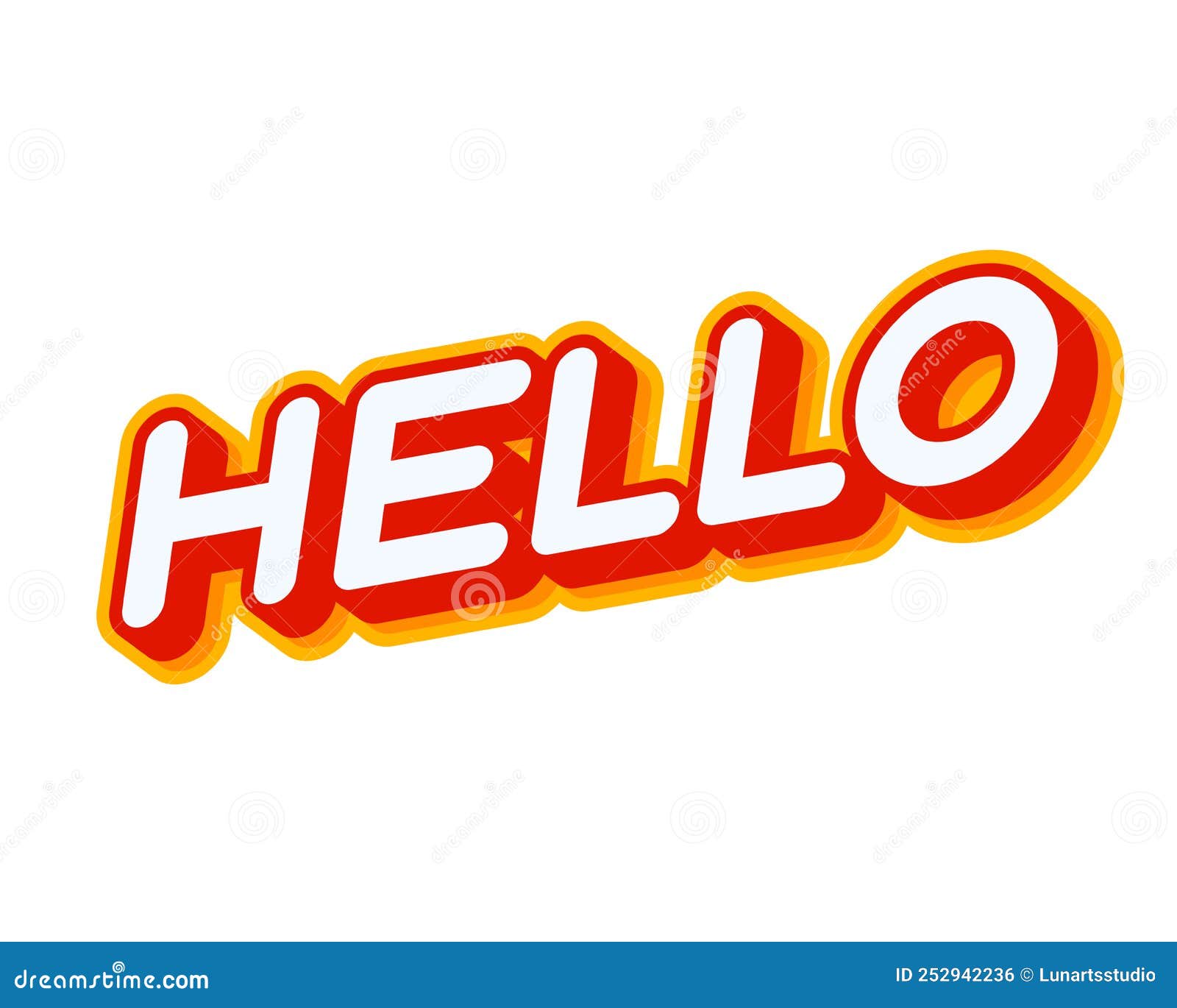 Hello. Greeting Phrase Lettering Isolated on White Colourful Text ...
