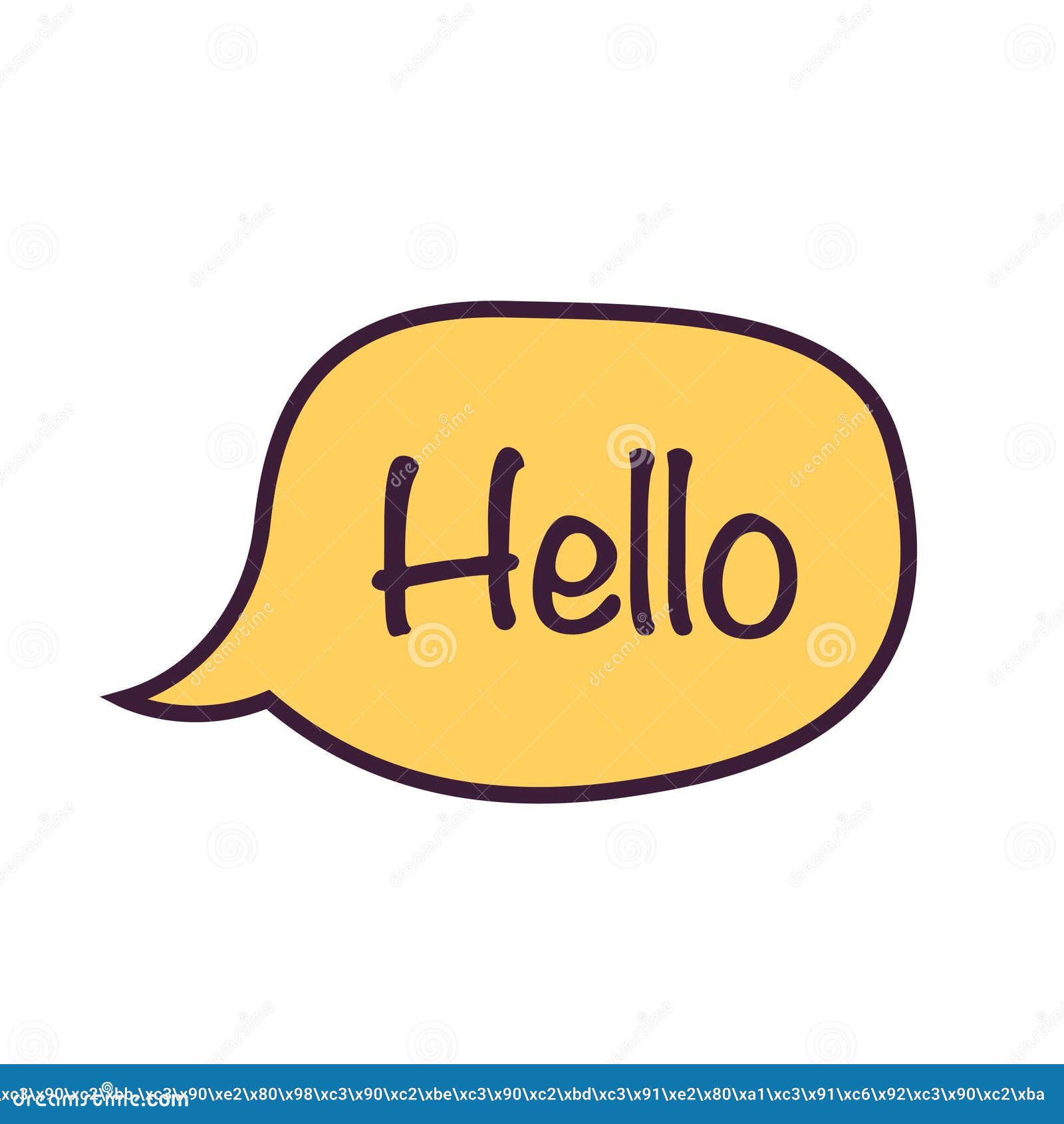 Hello. Greeting in a Speech Bubble. Talk Bubbles Isolated on White ...