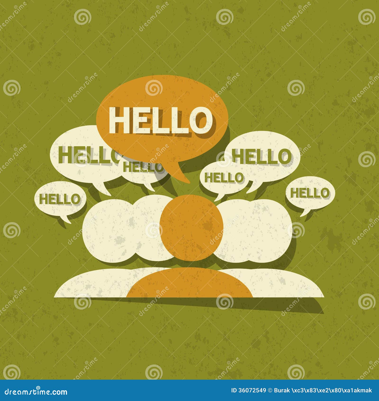 Hello Group with Speech Bubbles Stock Vector - Illustration of english ...