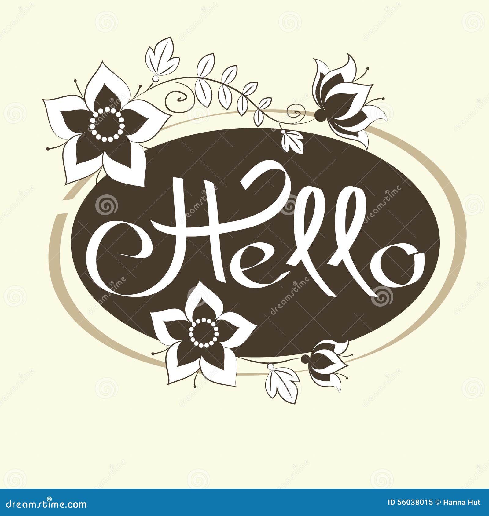Hello Hand Draw Lettering and Scribble Circles Stock Vector ...