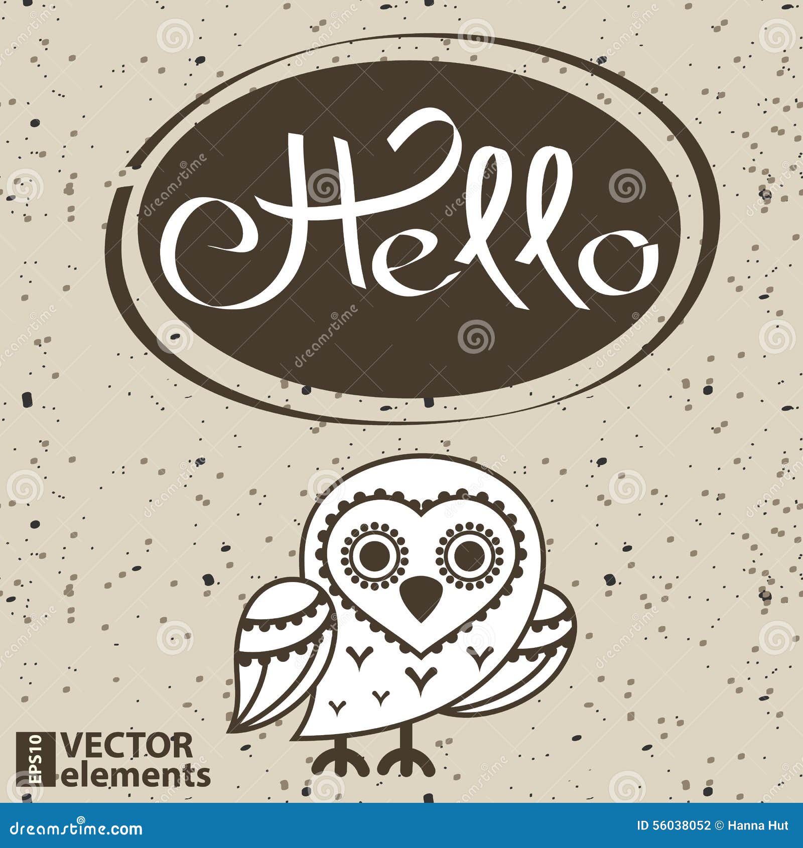 Hello Hand Draw Lettering and Scribble Circles Stock Vector ...