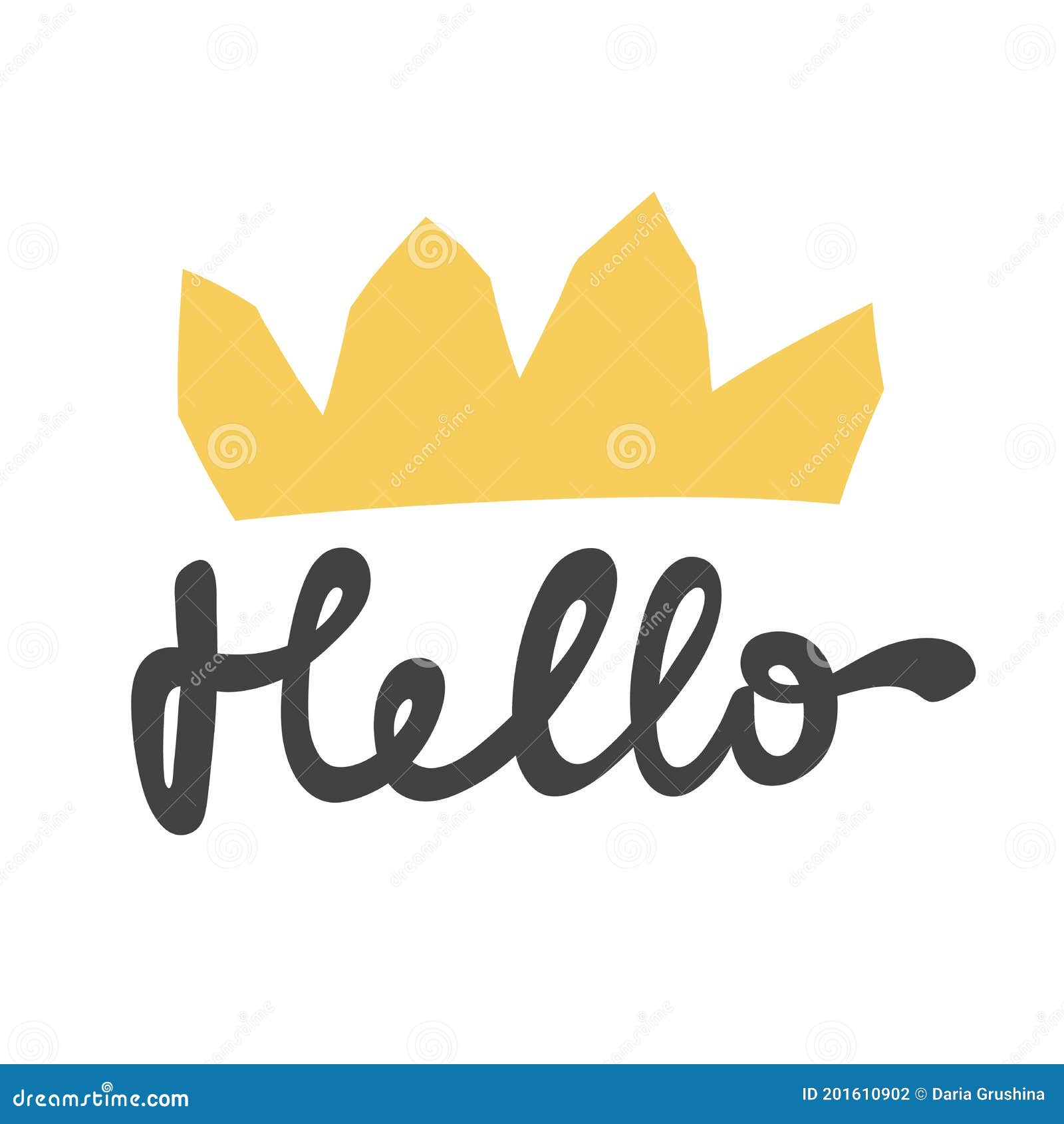 Hello. Hand Drawn Lettering Logo for Social Media Content Stock Vector ...