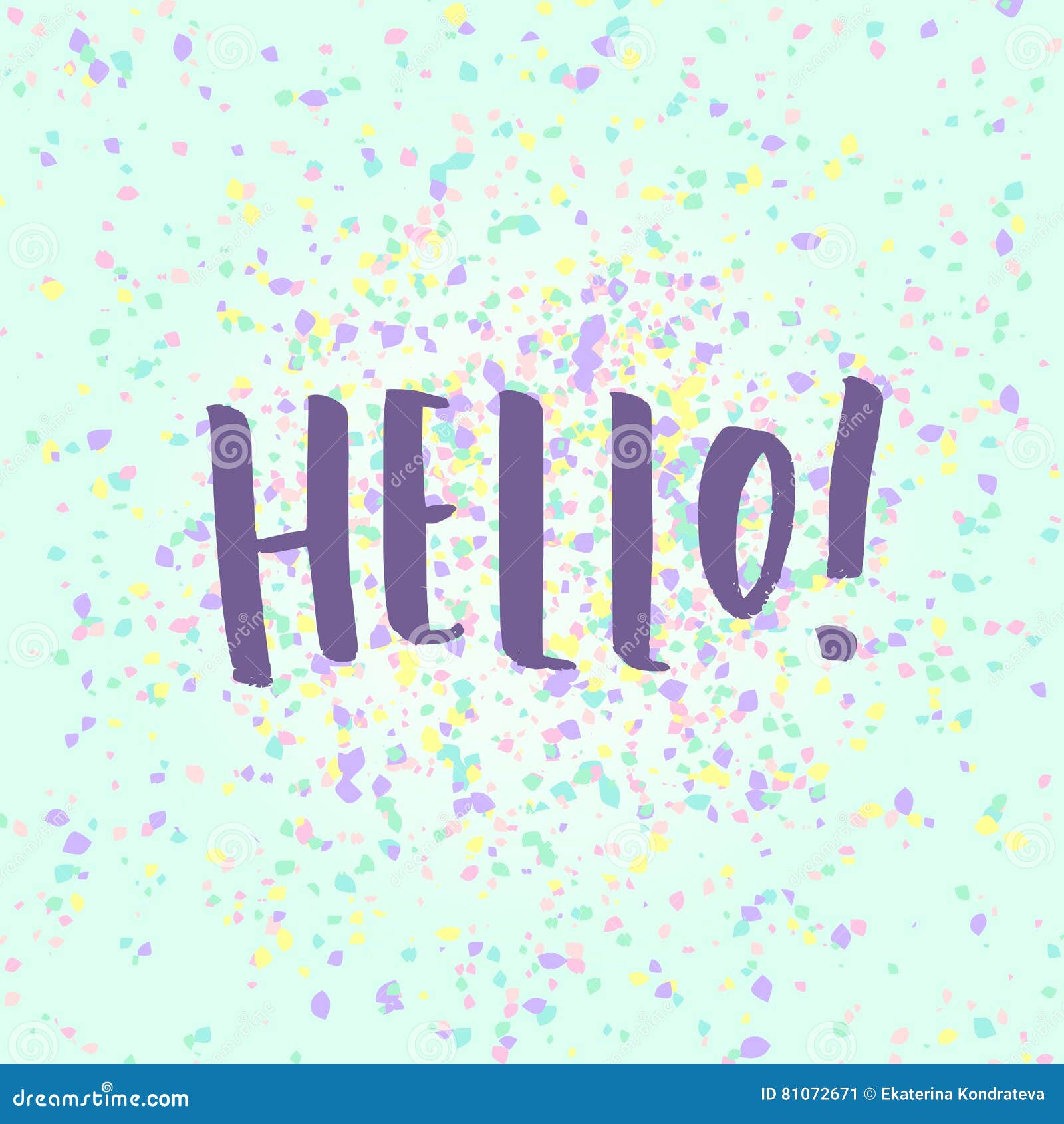 Hello. Hand Drawn Lettering. Paint Drops Texture Stock Vector ...