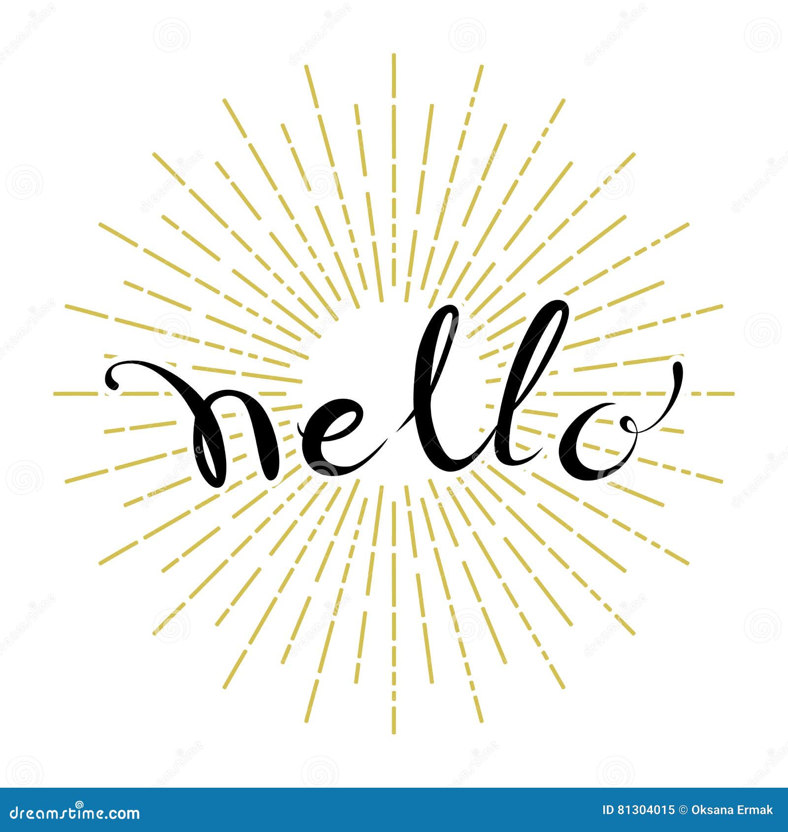 Hello hand lettering stock vector. Illustration of card - 81304015