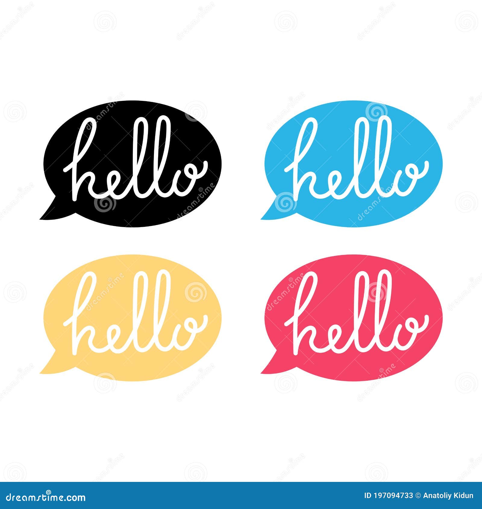 `Hello` Hand Lettering. Fun Doodle Style Calligraphic Headline in ...