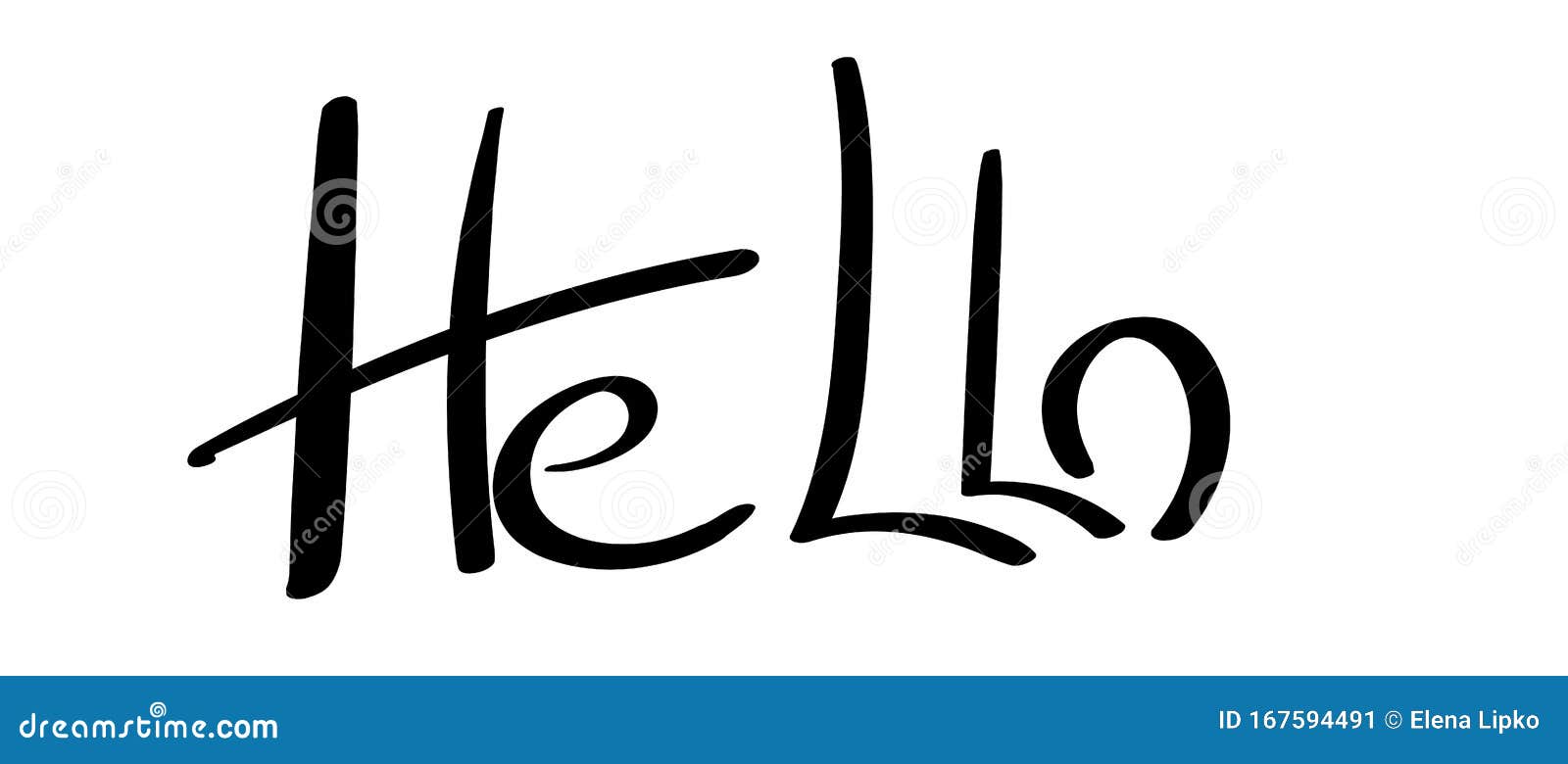 Hello Hand-lettering. Vector Hand Drawn Calligraphy Word. Stock Vector ...