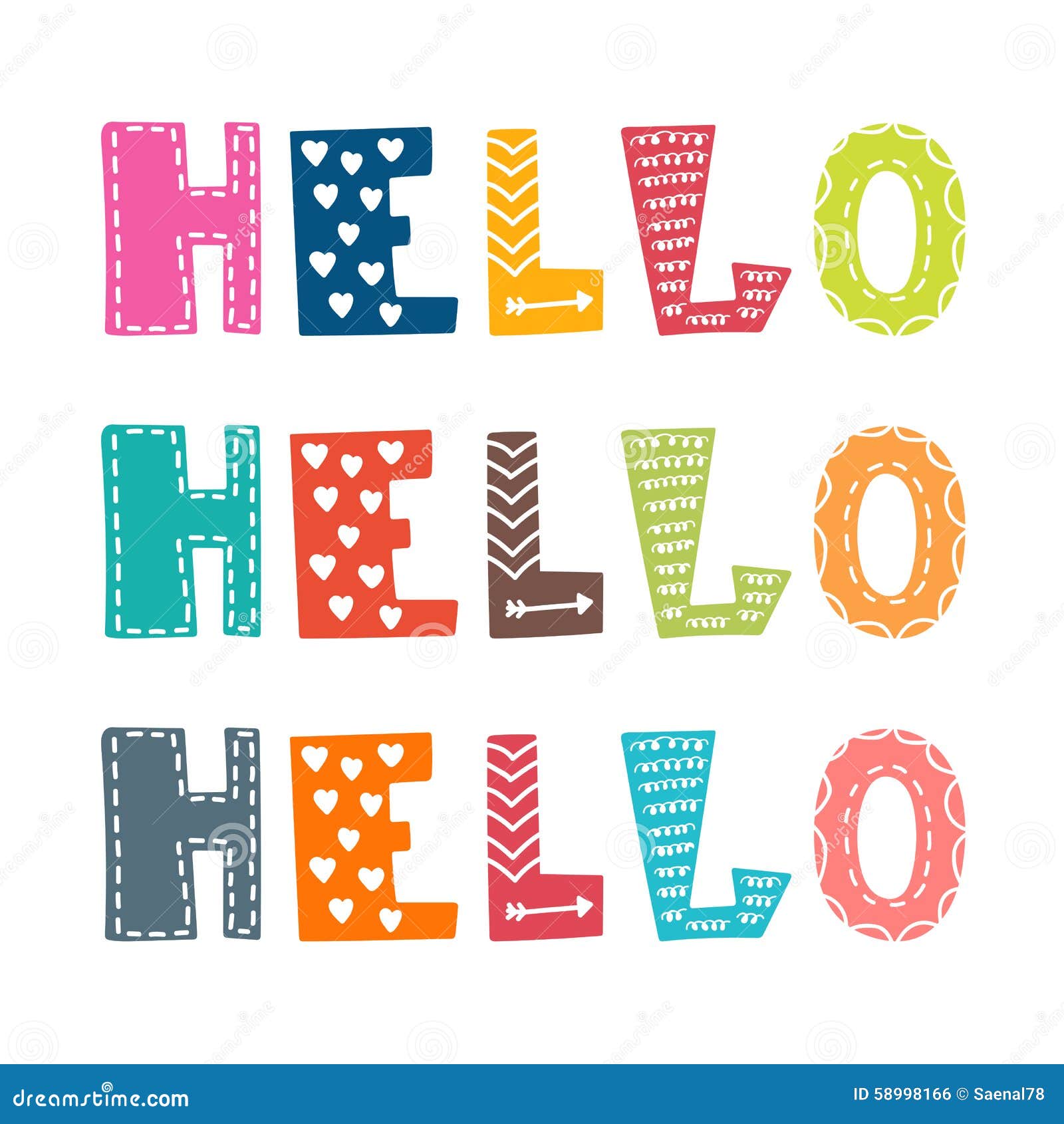 Hello. Hand lettering stock vector. Illustration of card - 58998166