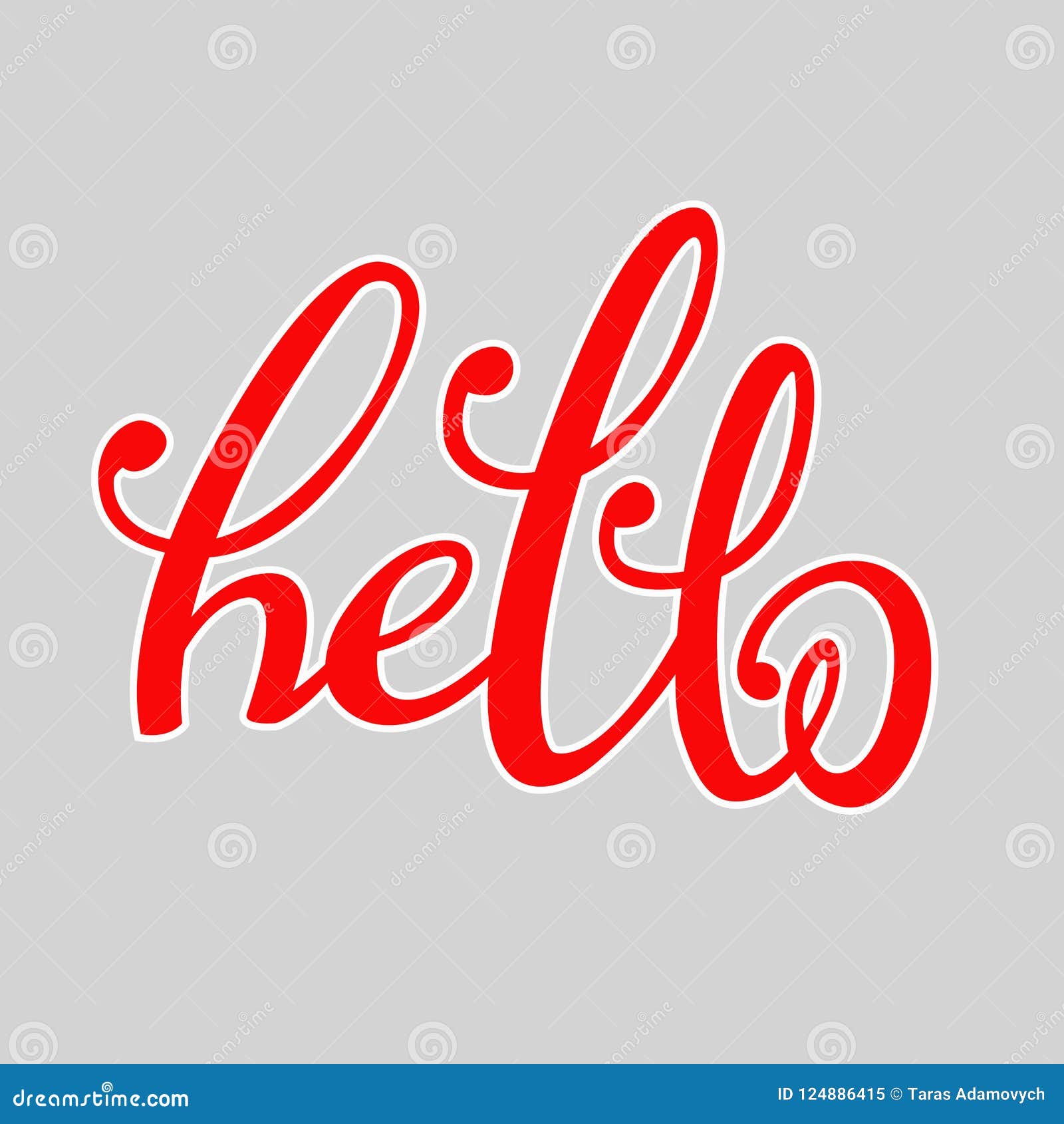Hello Hand Lettering Vector Illustration Stock Vector - Illustration of ...