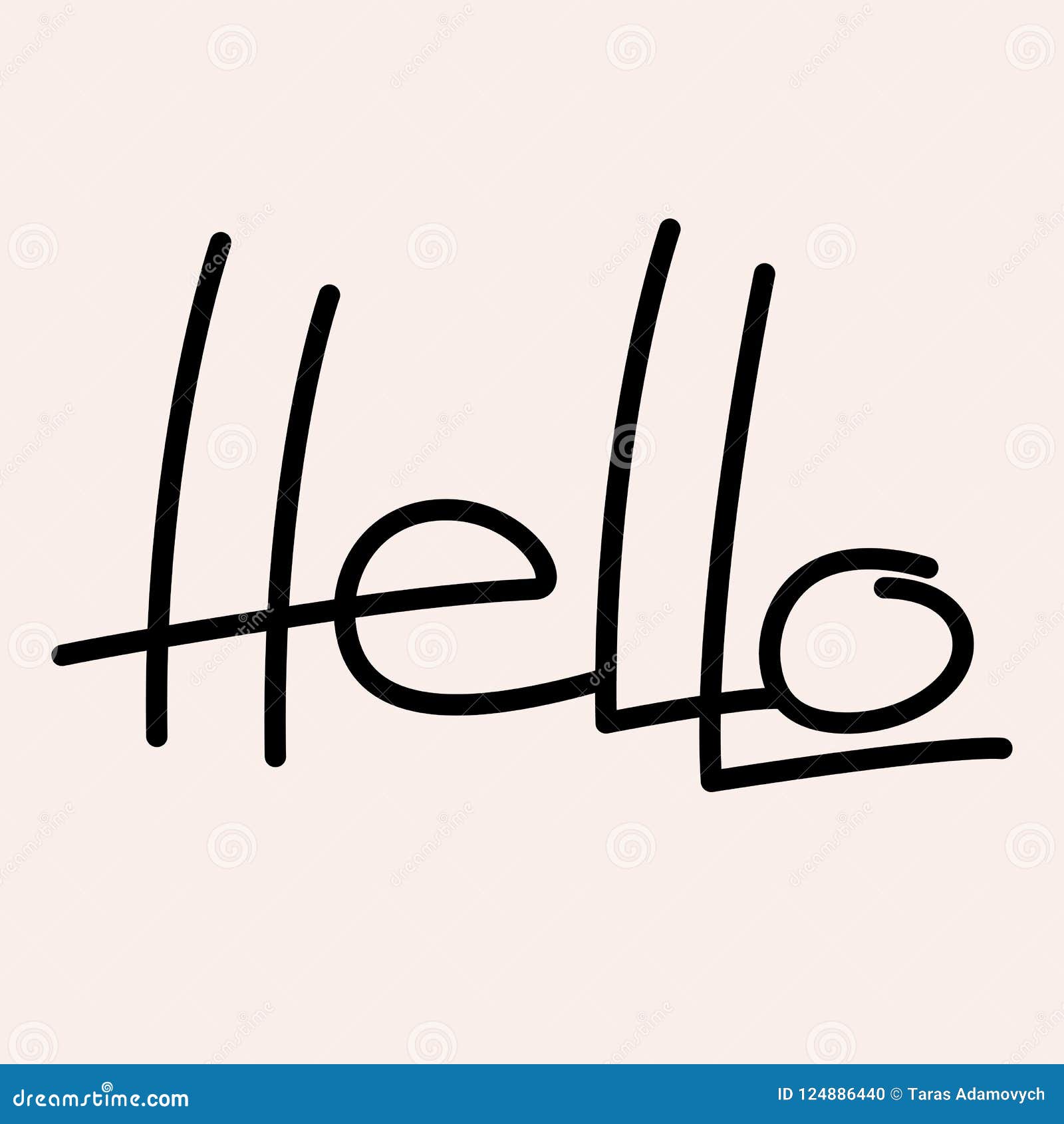 Hello Hand Lettering Vector Illustration Stock Vector - Illustration of ...