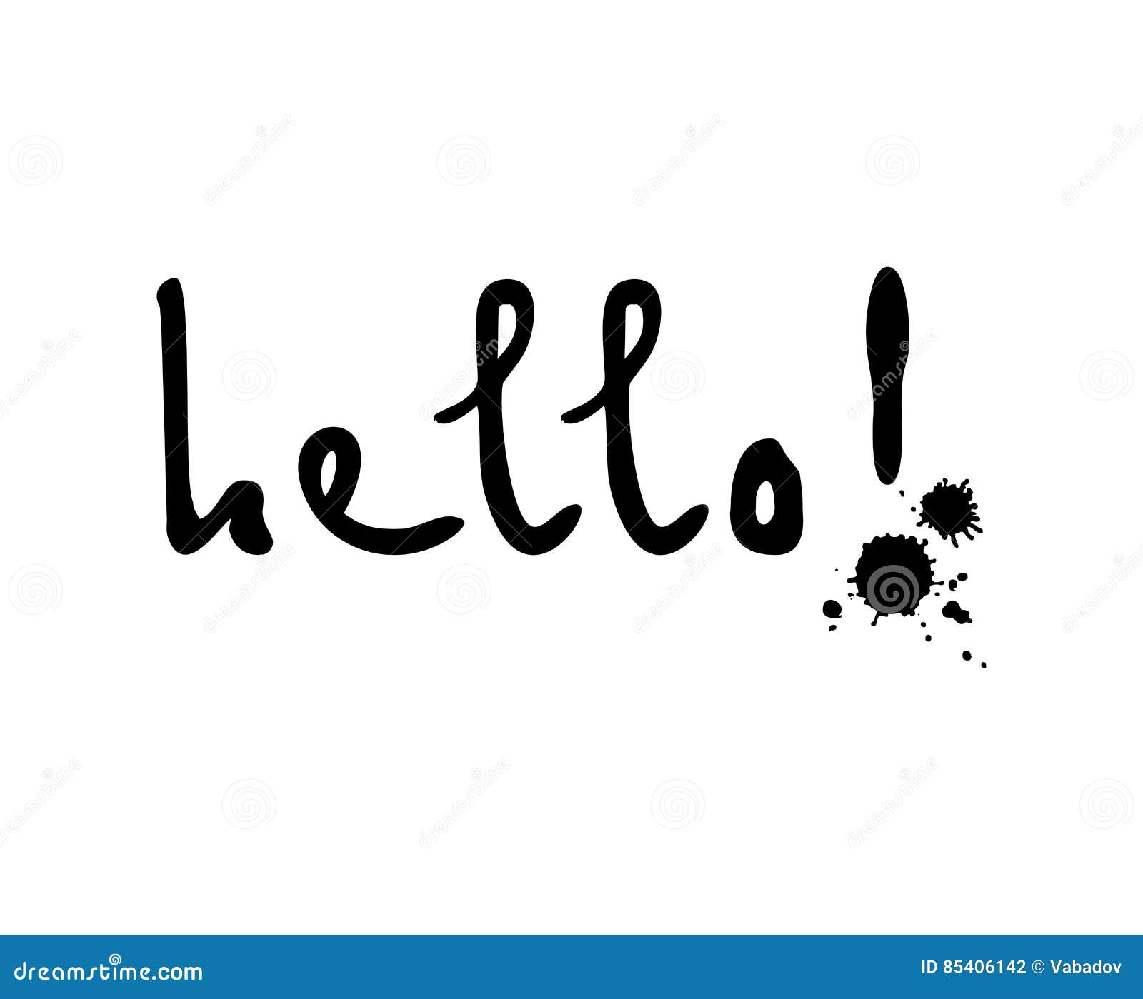 Hello. Hand Written Lettering On A White Background. Royalty-Free Stock ...
