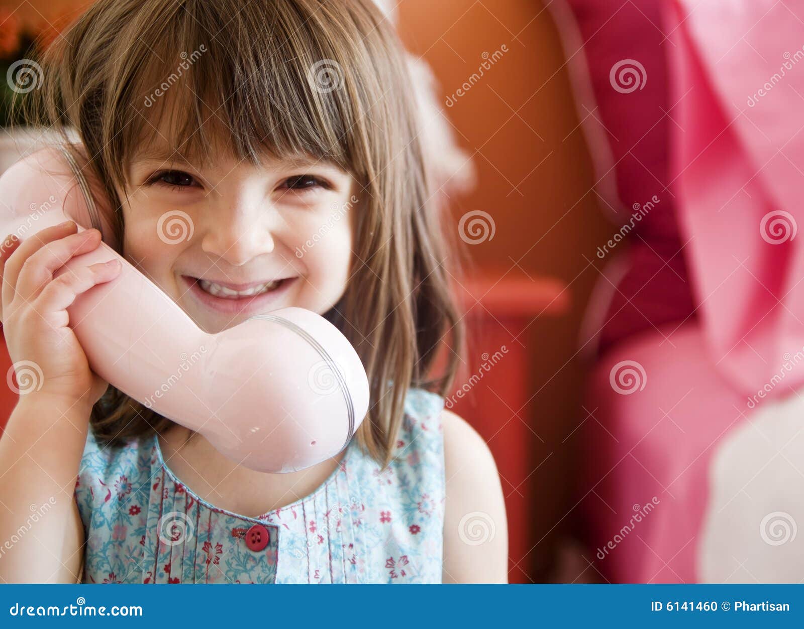 Hello Hello Adorable Girl Talking on Phone Stock Photo - Image of brown ...