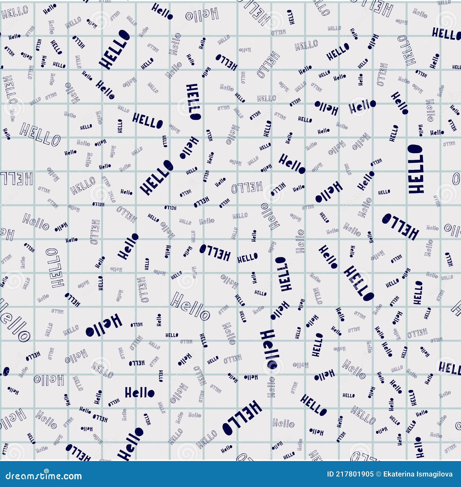 Hello and Hi Typography Pattern. Seamless Texture with Different Type ...