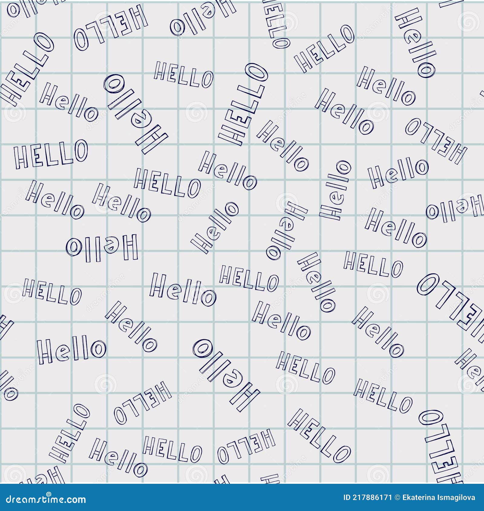 Hello and Hi Typography Pattern. Seamless Texture with Different Type ...