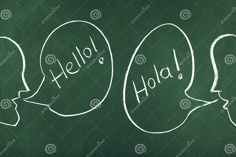 Hello stock photo. Image of speaking, chalkboard, global - 43581340