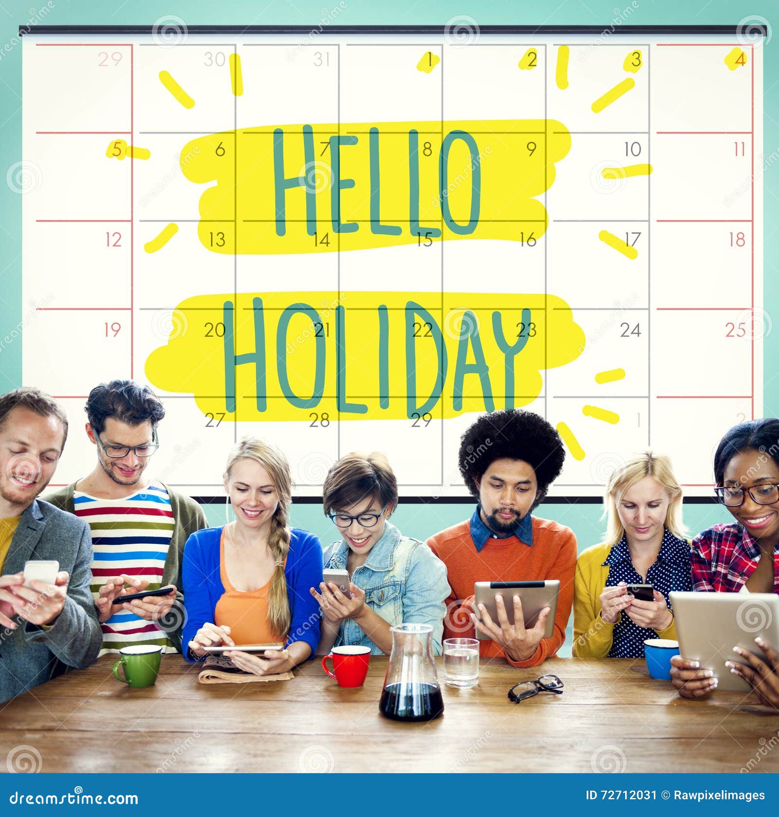 Hello Holiday Break Celebrate Enjoy Annual Concept Stock Photos - Free ...