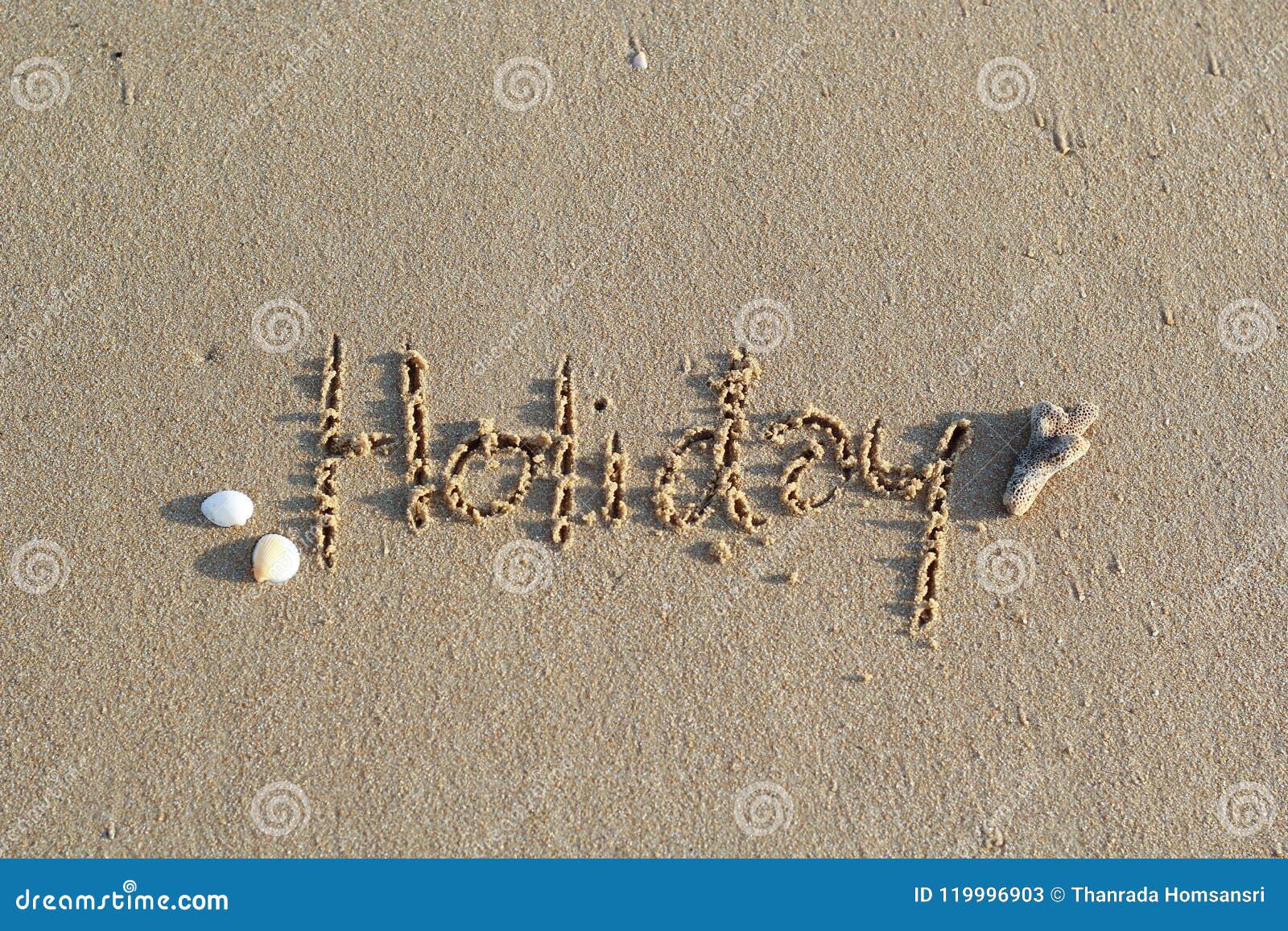 Written in Sand at the Beach Stock Image - Image of text, holiday ...
