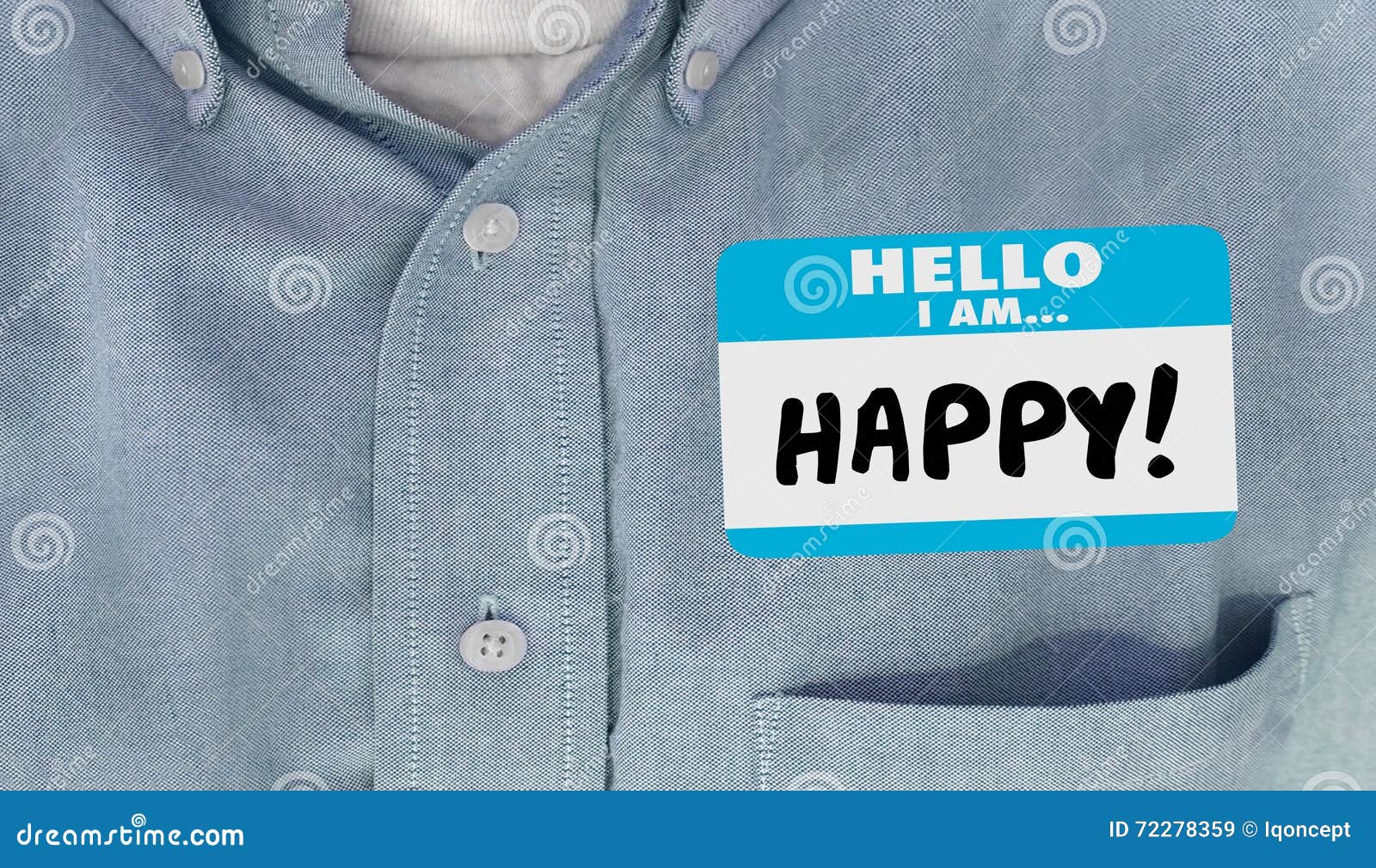 Hello I Am Happy Name Tag Stock Image | CartoonDealer.com #72278359