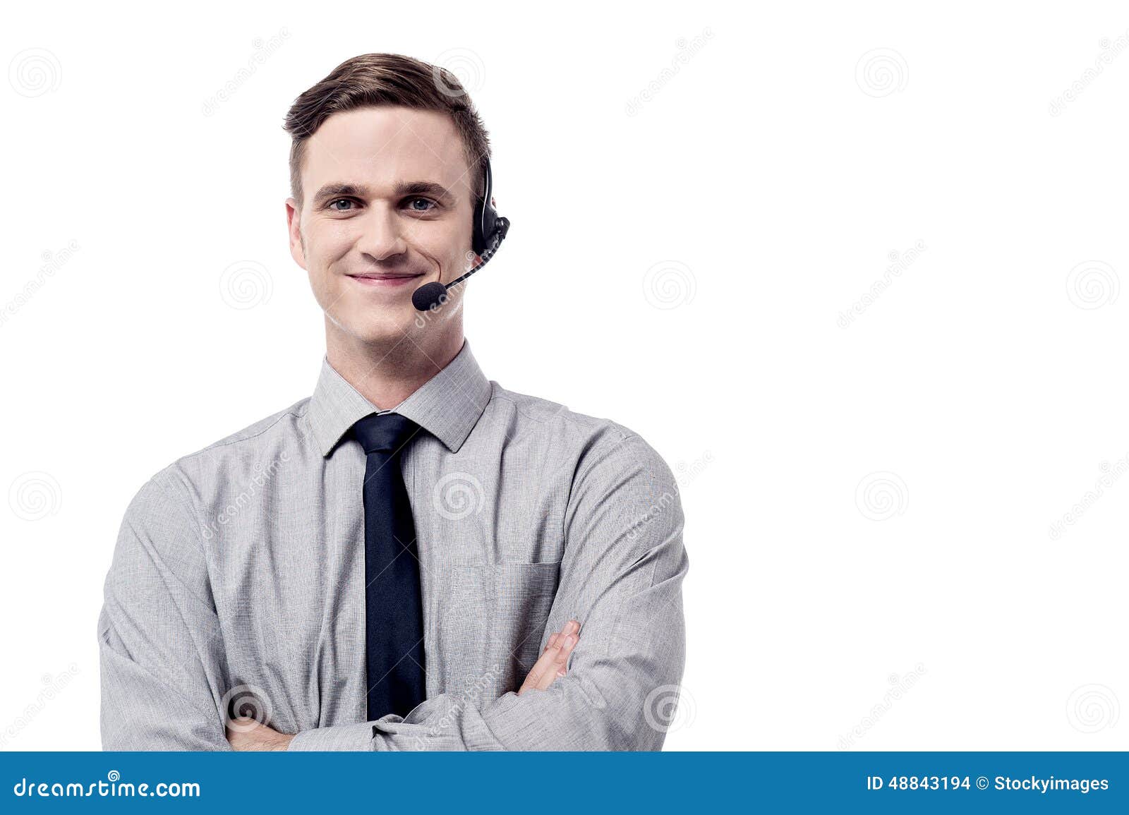 Hello ! I am Here To Help You ! Stock Photo - Image of employee, folded ...