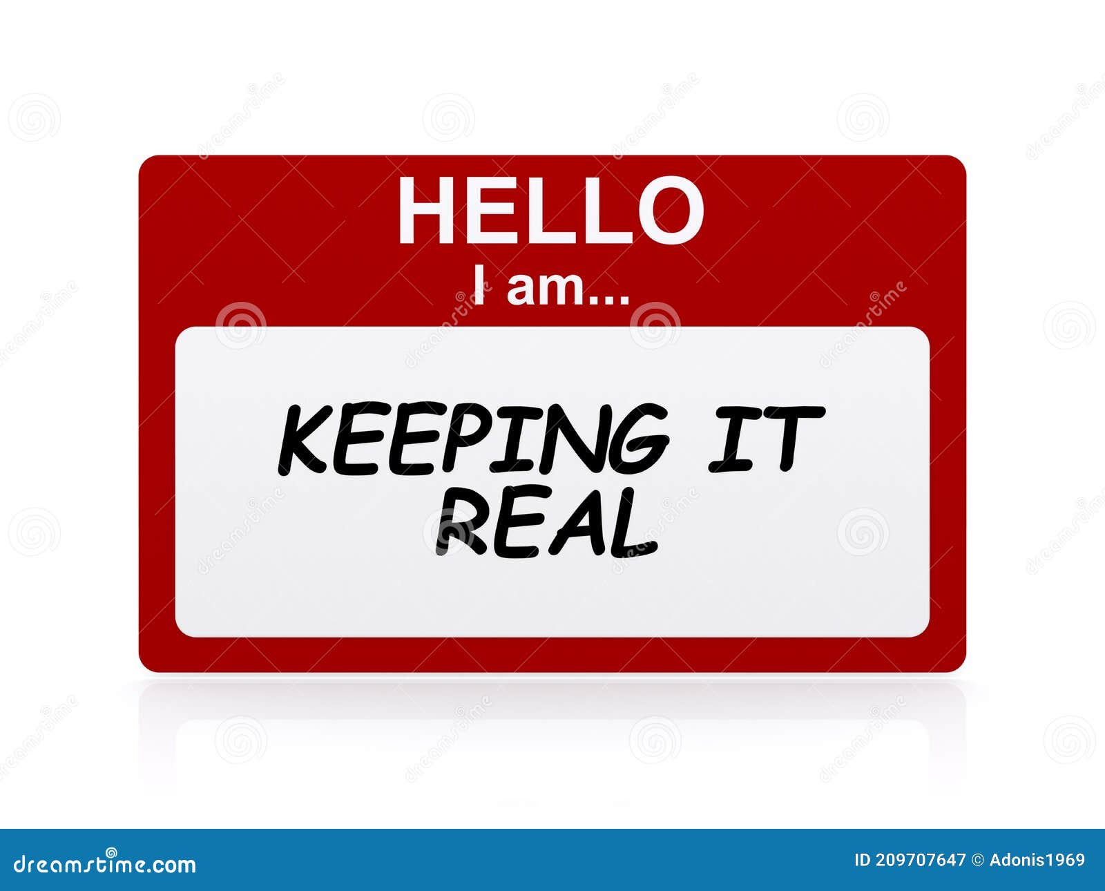 Hello I am Keeping it Real Name Tag Stock Illustration - Illustration ...