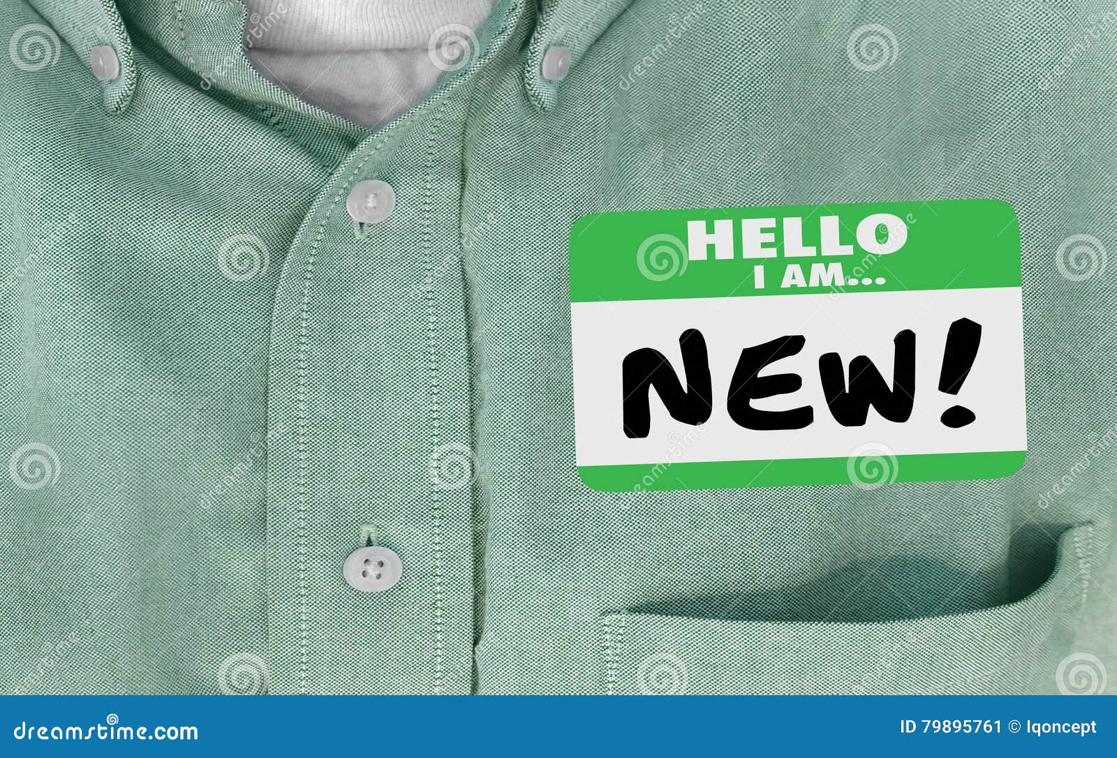 Hello I am New Words Sticker Name Tag Stock Illustration - Illustration ...