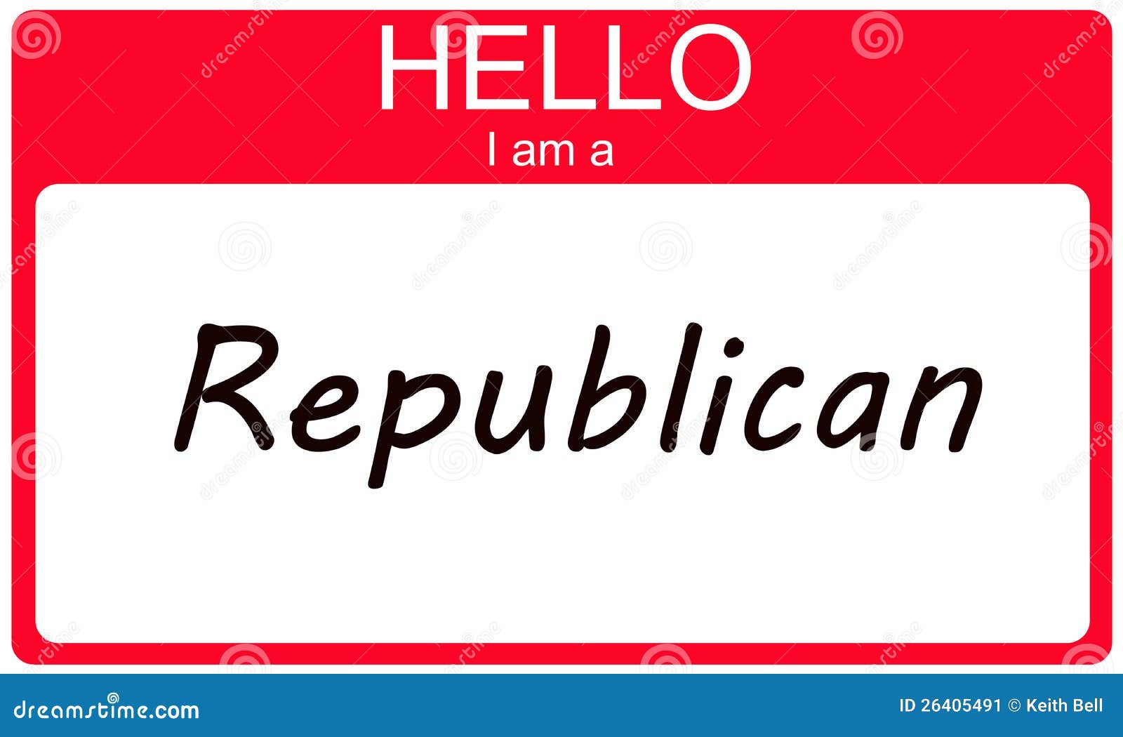 Hello I am a Republican stock illustration. Illustration of hello ...