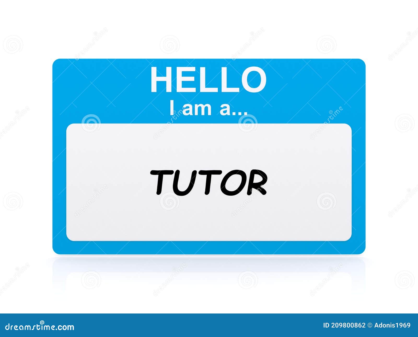 Hello I am a Tutor Name Tag Stock Illustration - Illustration of ...