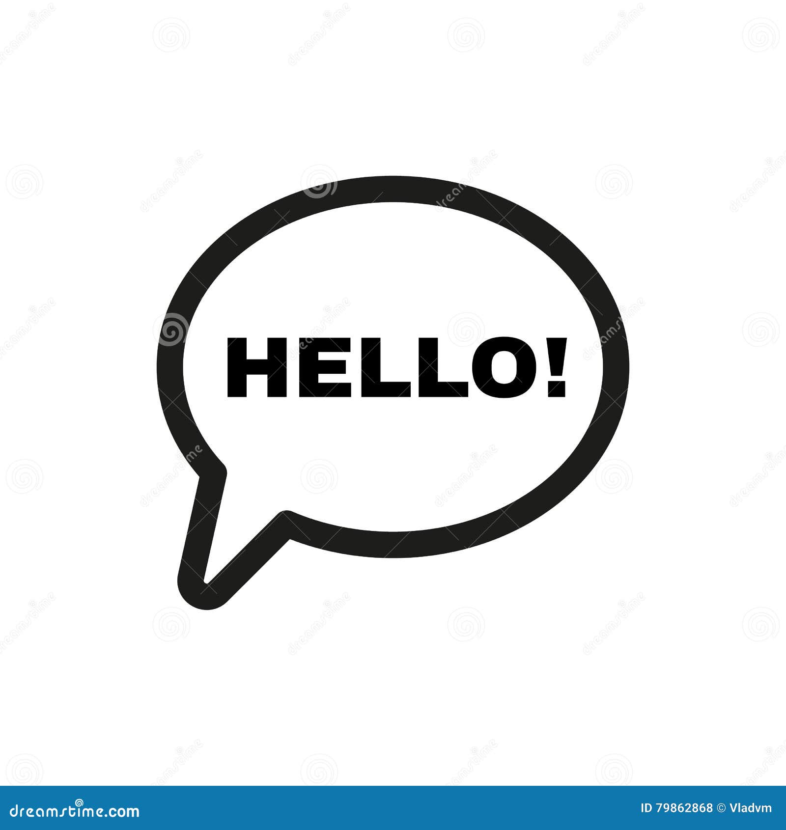 The Hello Icon. Greet and Hi Symbol Stock Vector - Illustration of ...