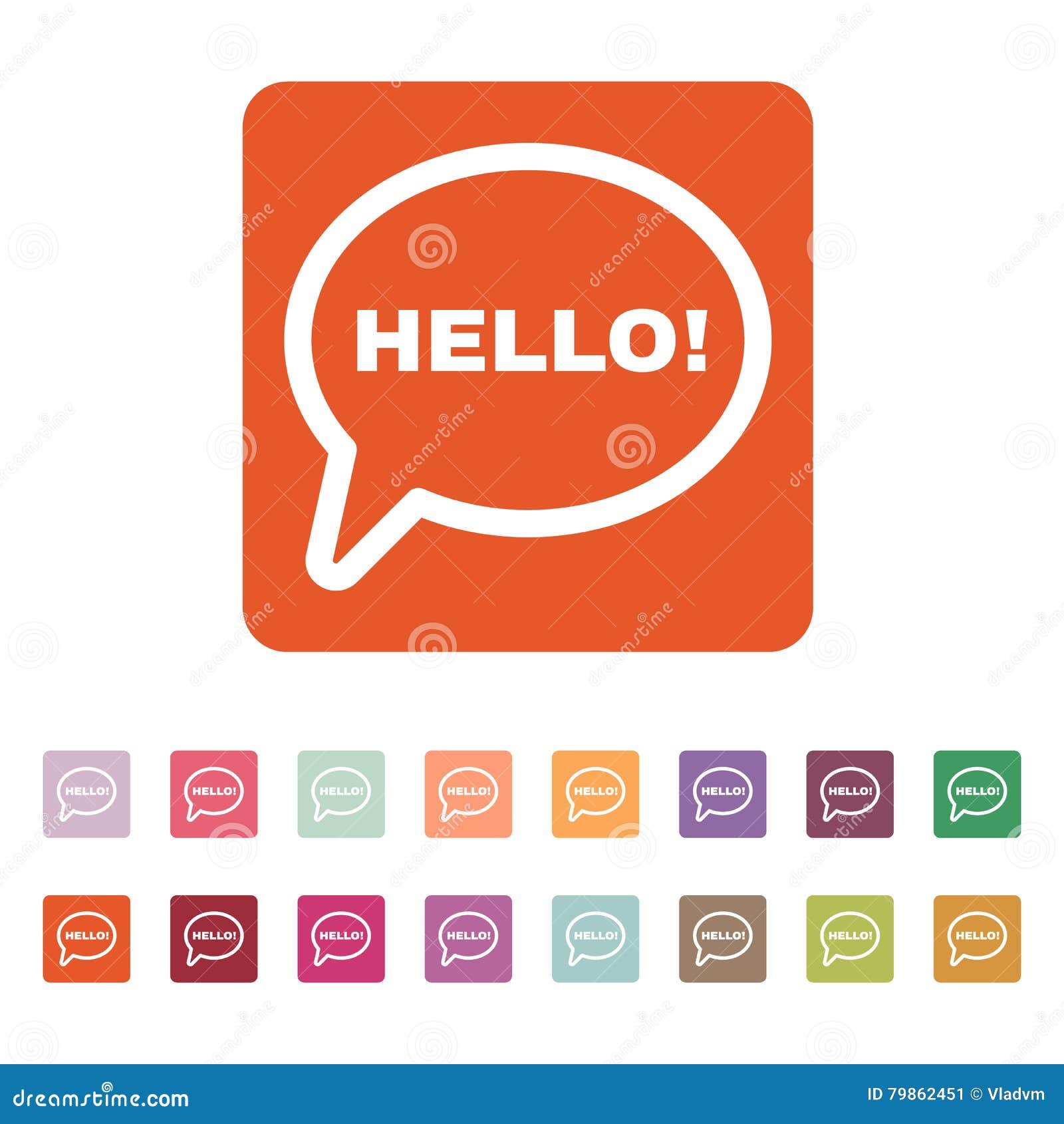 The Hello Icon. Greet and Hi Symbol Stock Vector - Illustration of text ...