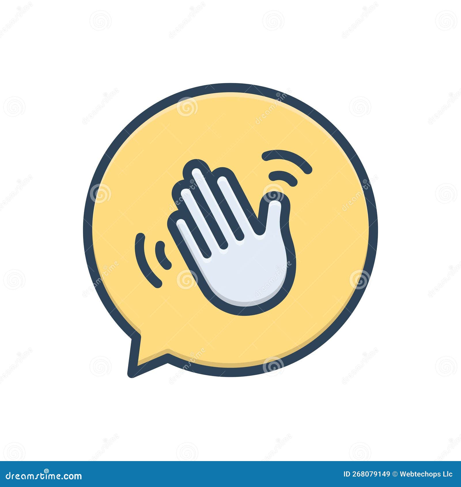 Color Illustration Icon for Hello, Hand Hi and Gesture Stock ...