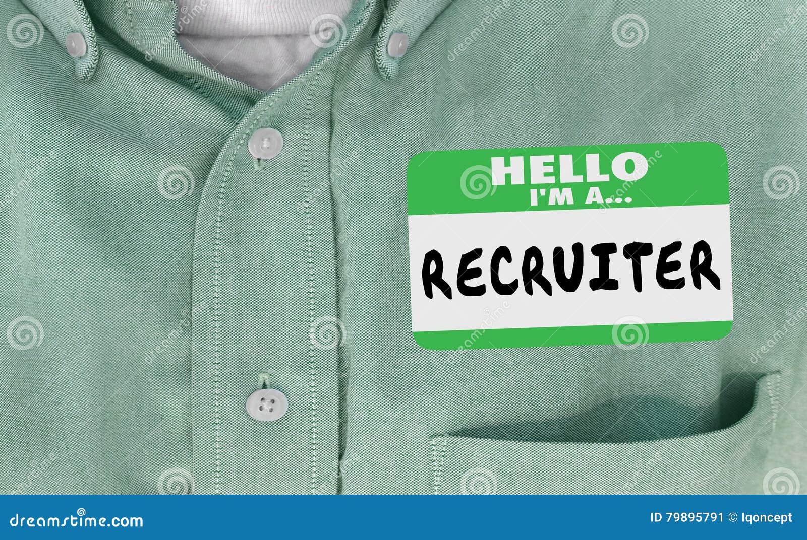 Hello Im a Recruiter Name Tag Hiring Stock Illustration - Illustration ...