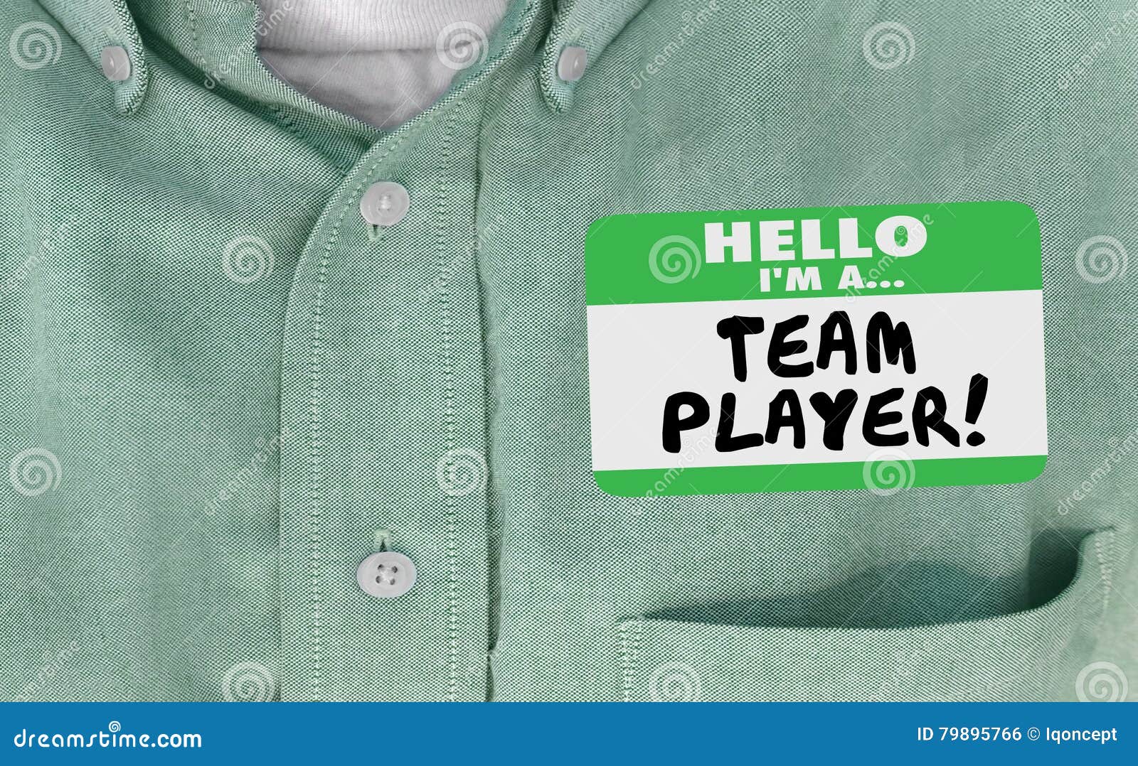 Hello Im Team Player Name Tag Collaborate Work Together Stock Photo ...