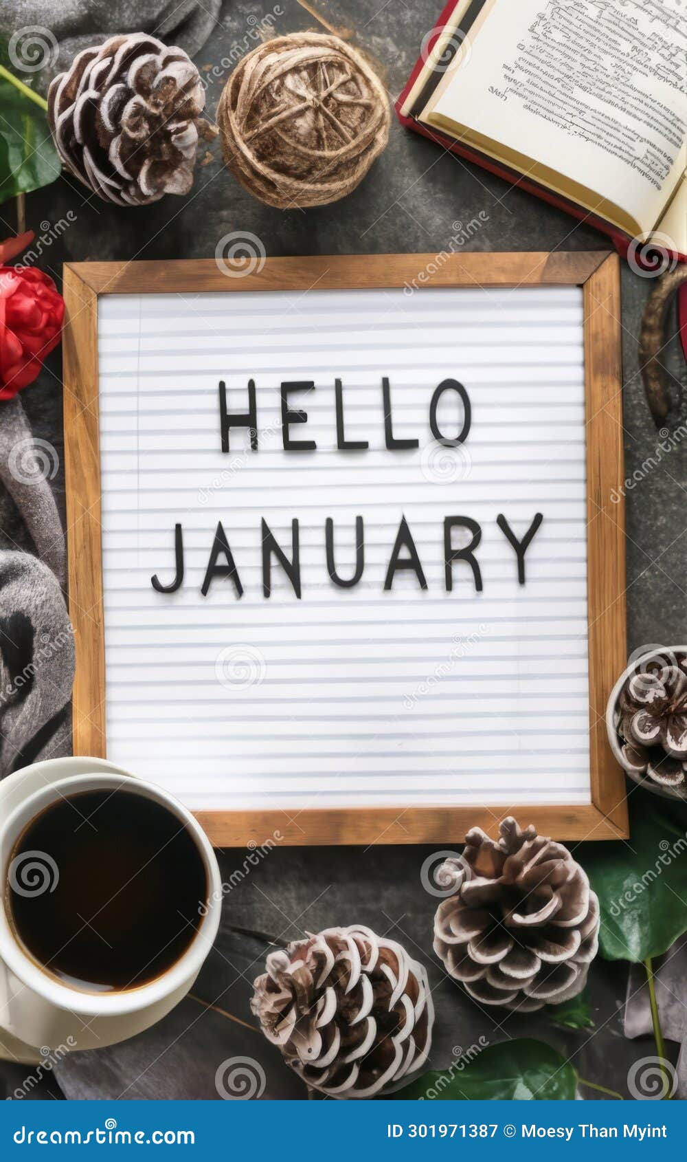 Hello January Greeting Card Stock Illustration - Illustration of year ...