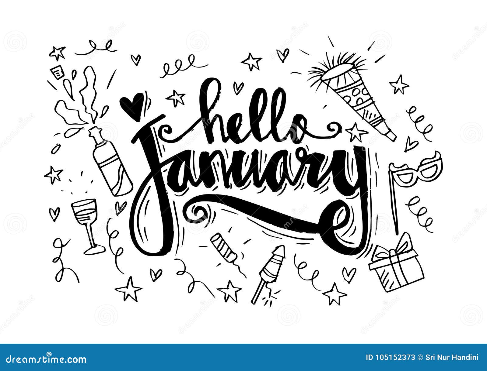 Hello January stock vector. Illustration of background - 105152373