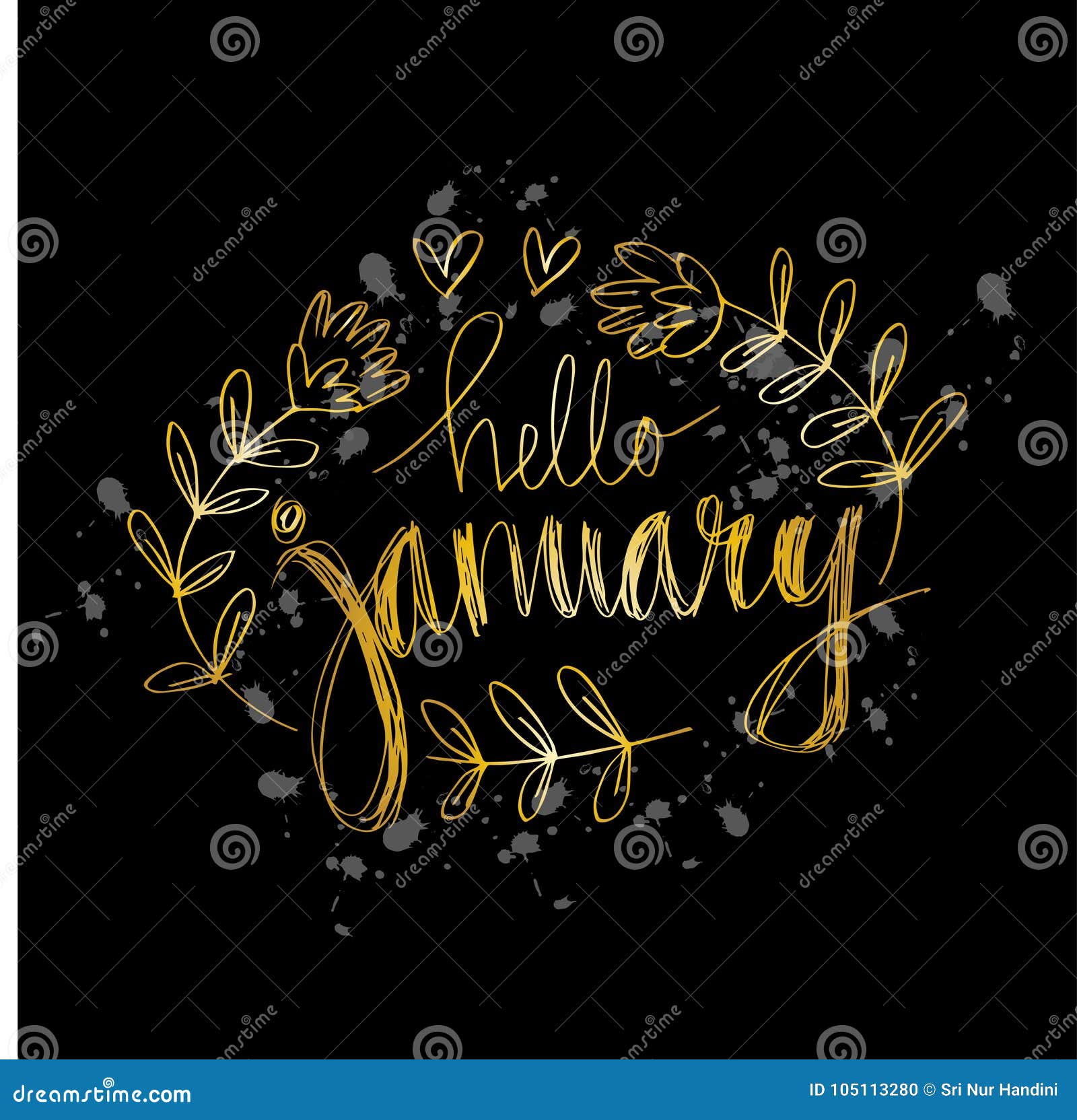 Hello January stock illustration. Illustration of christmas - 105113280
