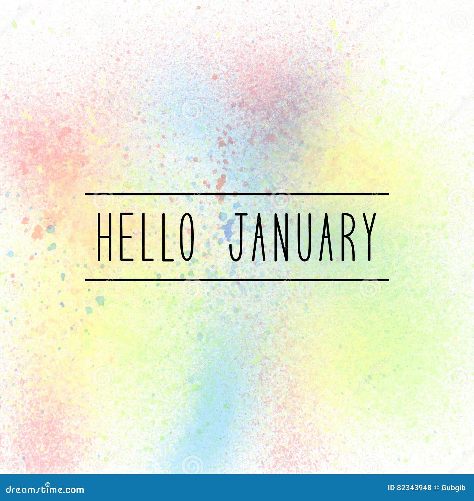 Hello January Text on Pastel Spray Paint Stock Illustration ...