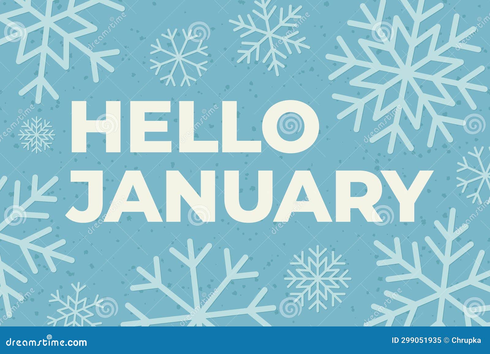 Hello January Text and Snowflakes Stock Vector - Illustration of hello ...