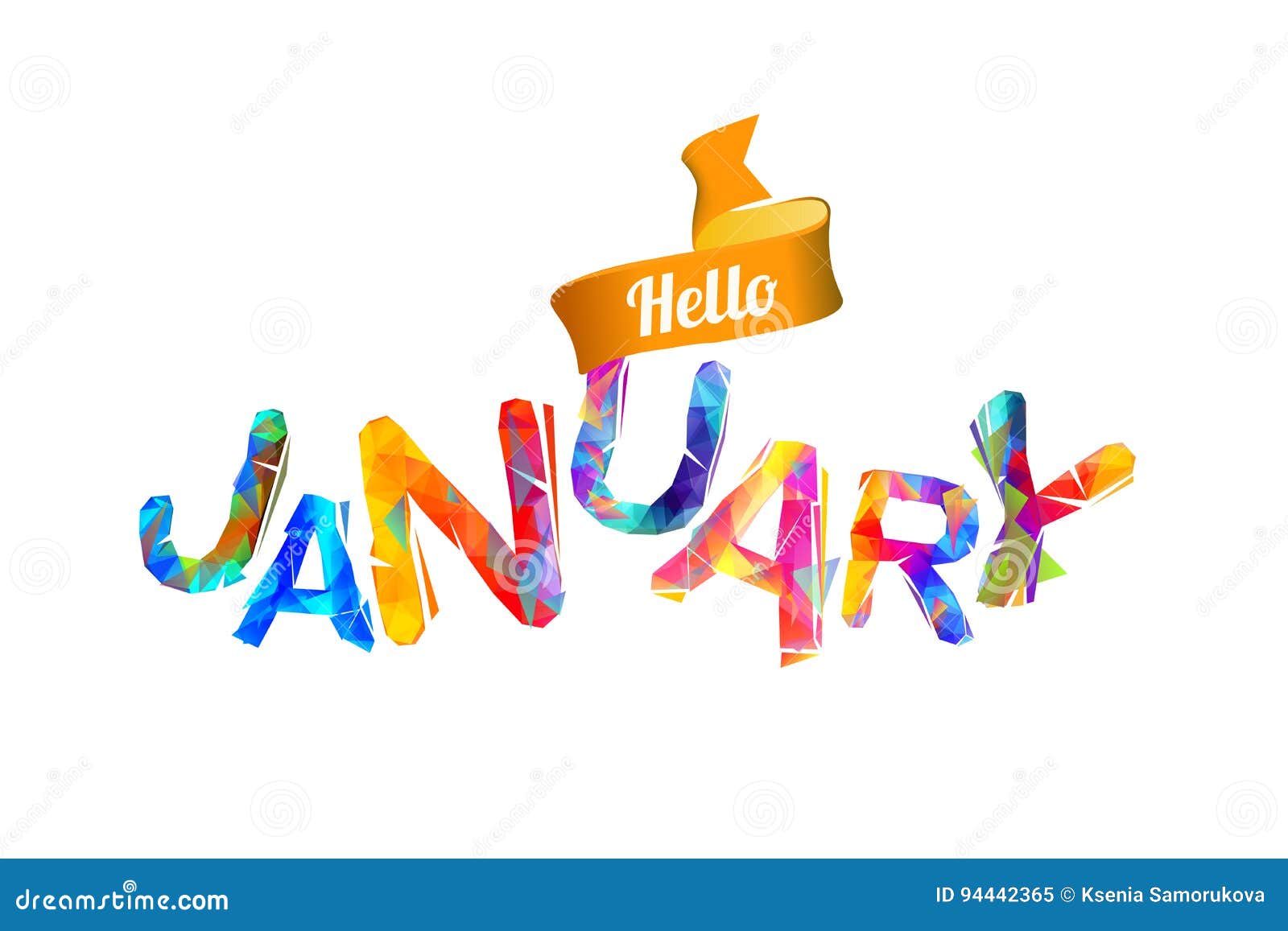 Hello January. Triangular Letters Stock Vector - Illustration of ...