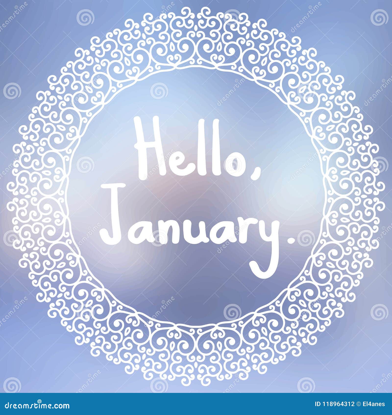Hello January. Vector Illustration Stock Vector - Illustration of print ...