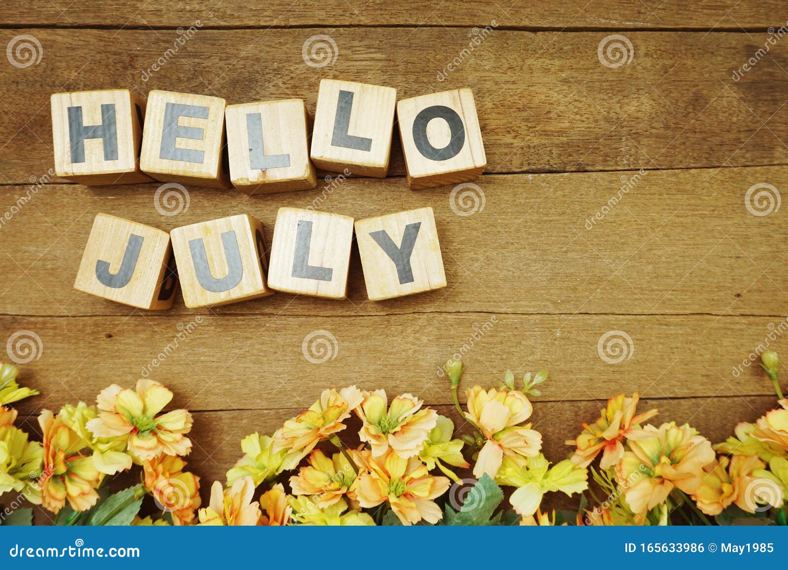 Hello July Alphabet Letters On Pink Glitter Background Stock ...
