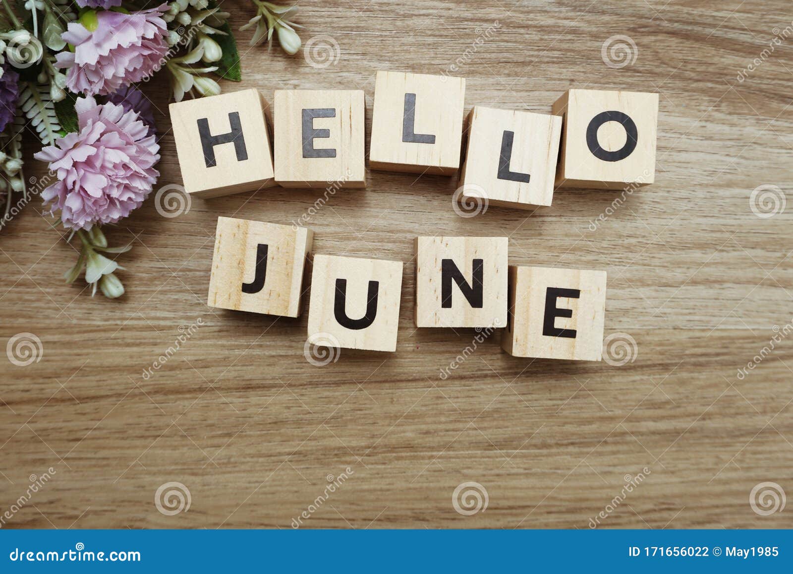 Hello June Alphabet Letters on Wooden Background Stock Photo - Image of ...