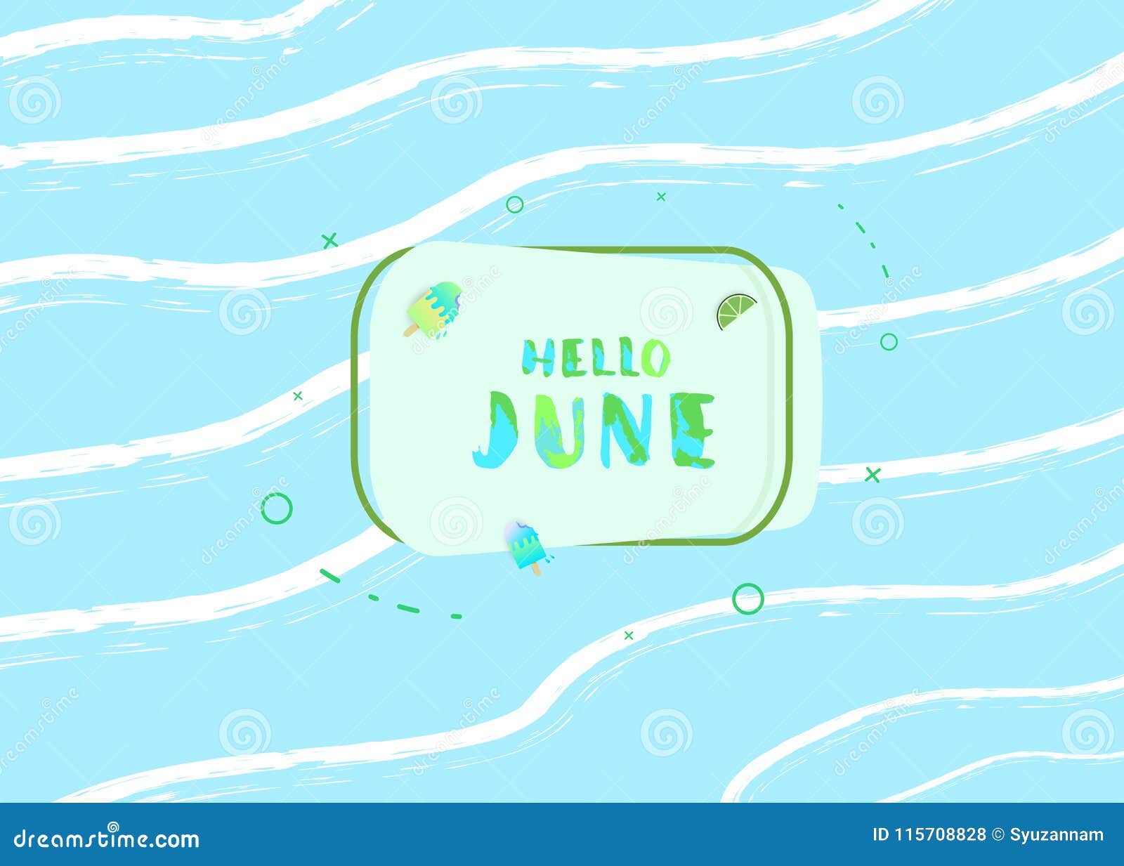 Hello June Banner. Vector Illustration. Stock Vector - Illustration of ...