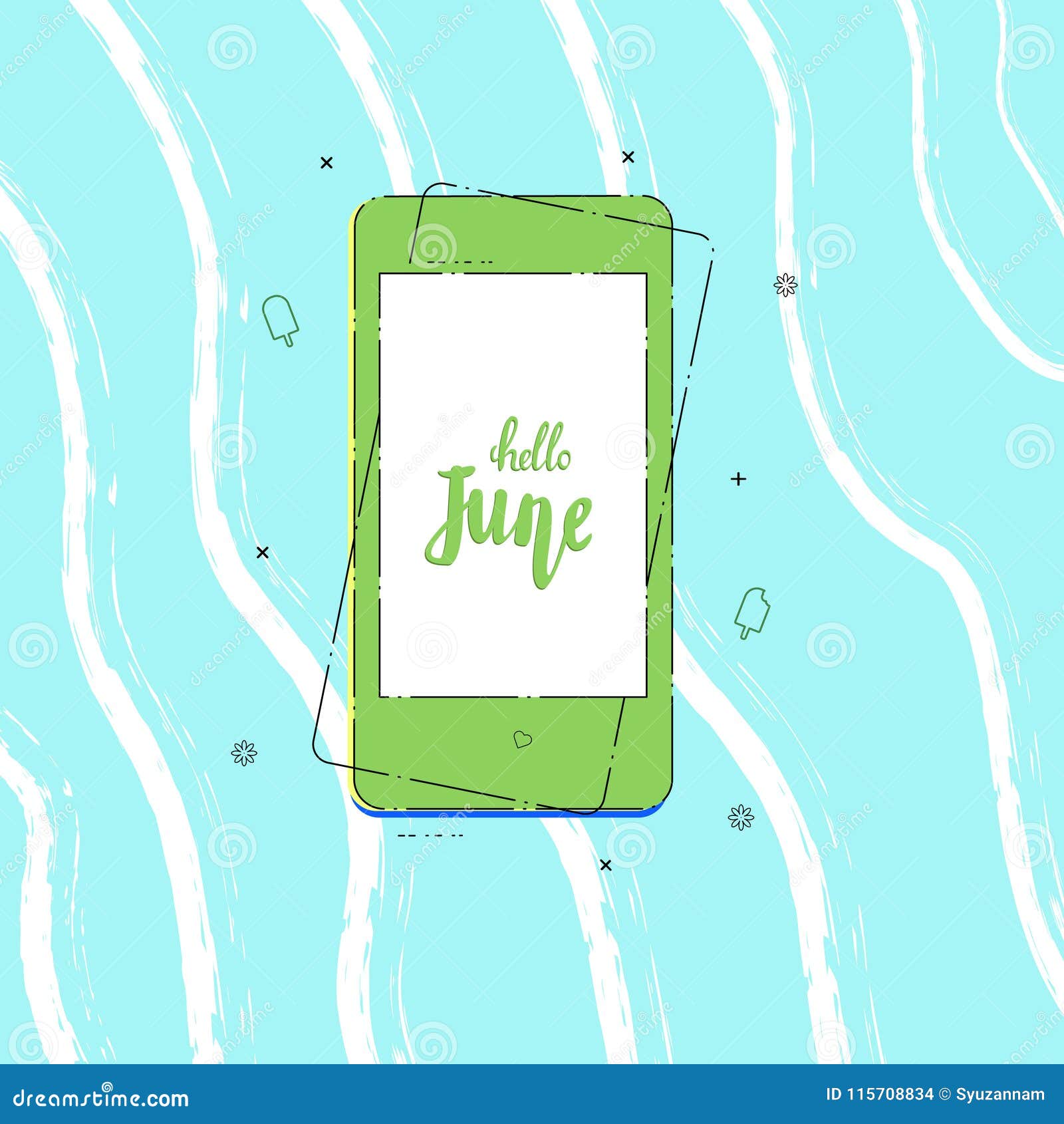 Hello June Banner. Vector Illustration. Stock Vector - Illustration of ...