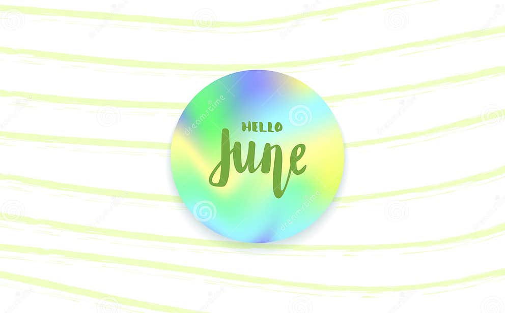 Hello June Banner. Vector Illustration. Stock Vector - Illustration of ...