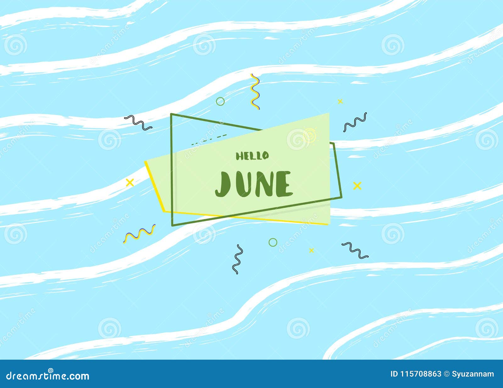 Hello June Banner. Vector Illustration. Stock Vector - Illustration of ...