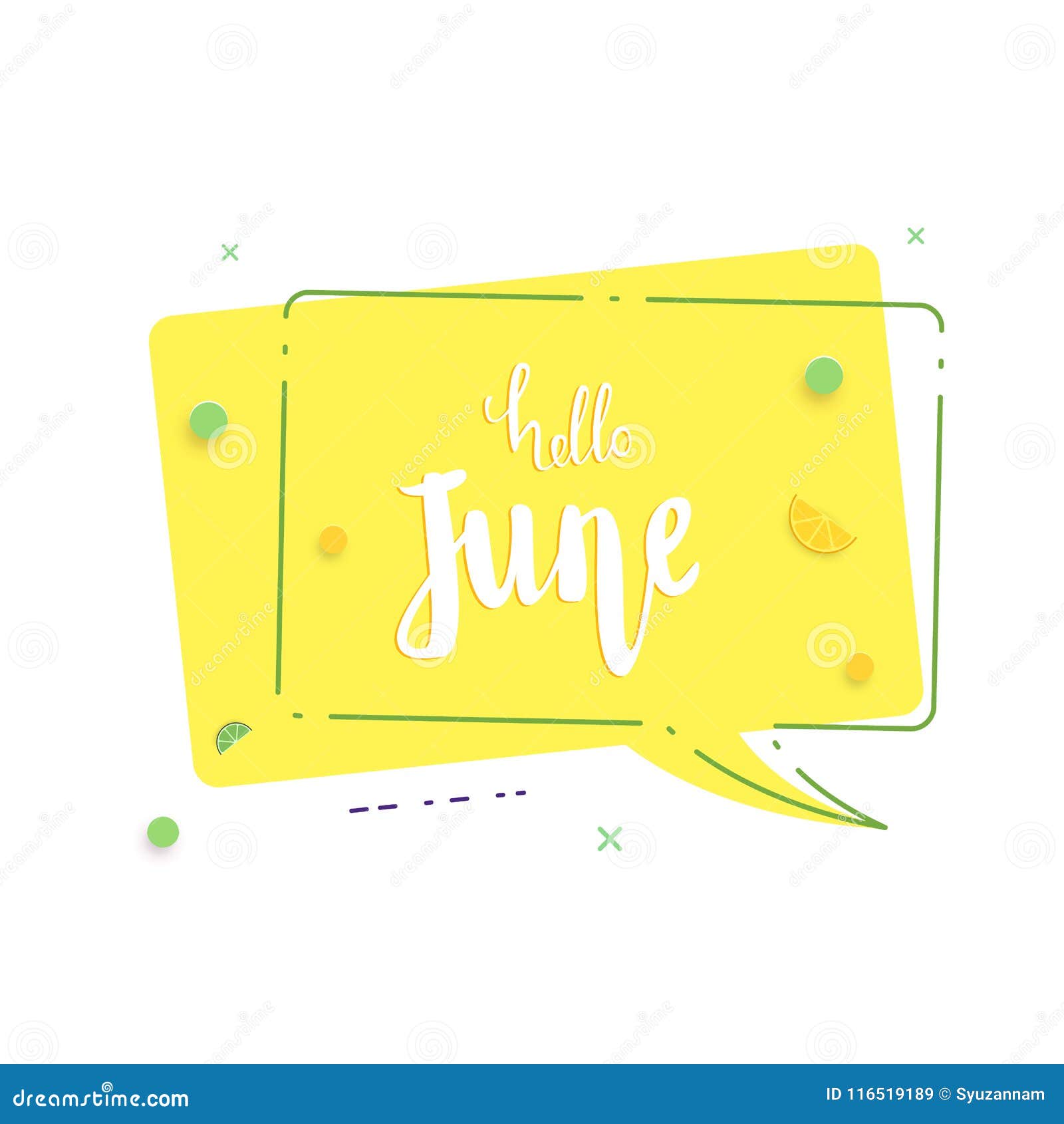 Hello June Banner. Vector Illustration. Stock Vector - Illustration of ...