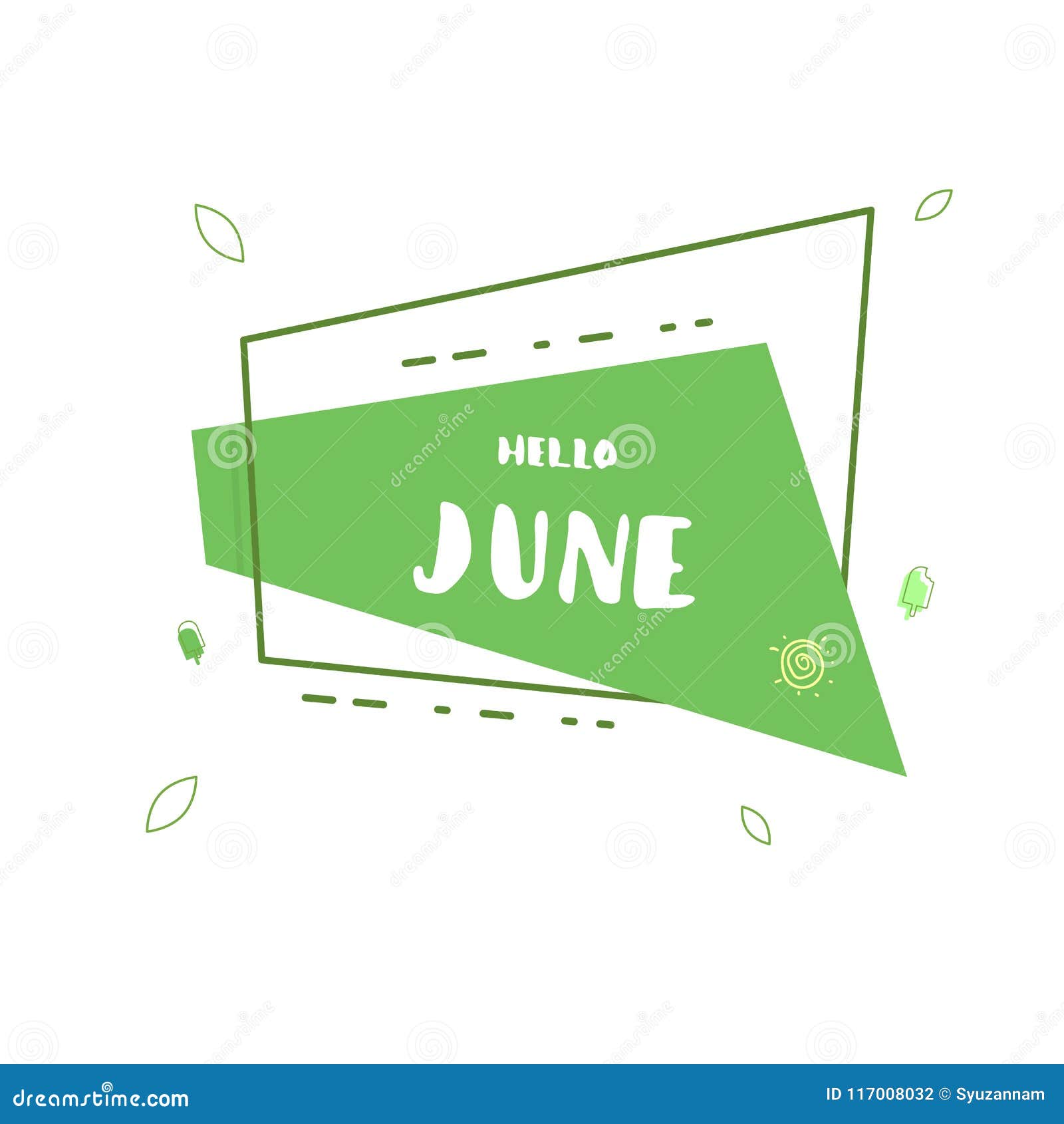 Hello June Banner. Vector Illustration. Stock Vector - Illustration of ...
