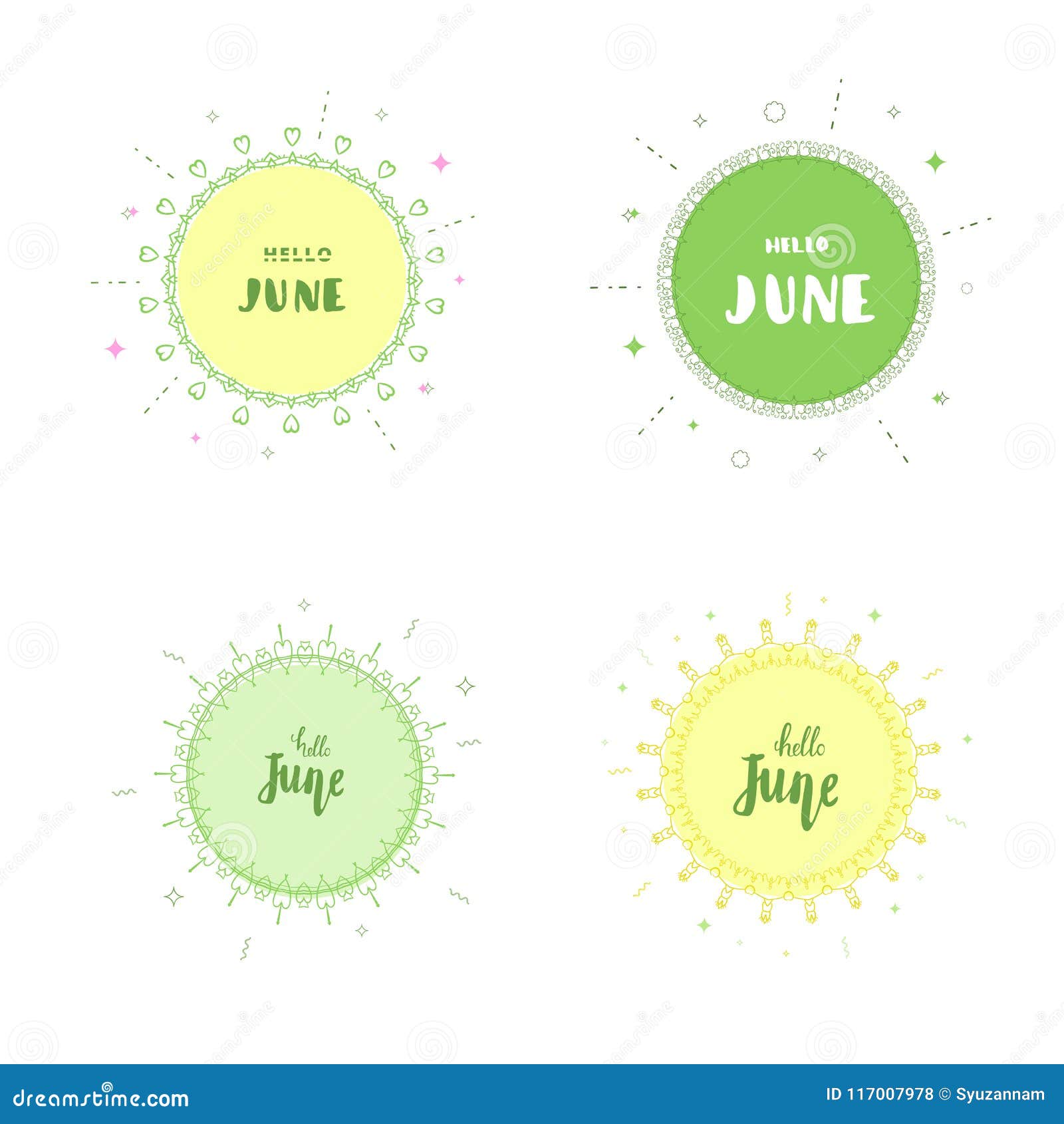 Hello June Banner. Vector Illustration. Stock Vector - Illustration of ...