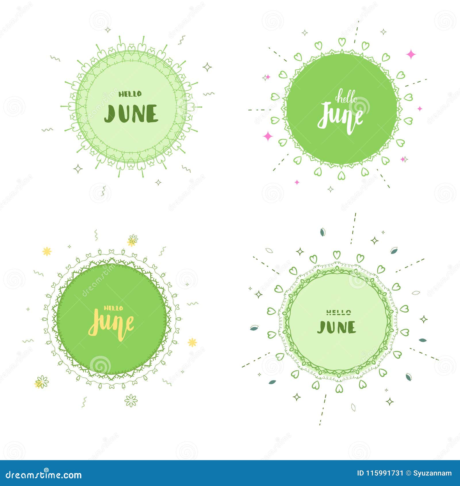 Hello June Banner. Vector Illustration. Stock Vector - Illustration of ...