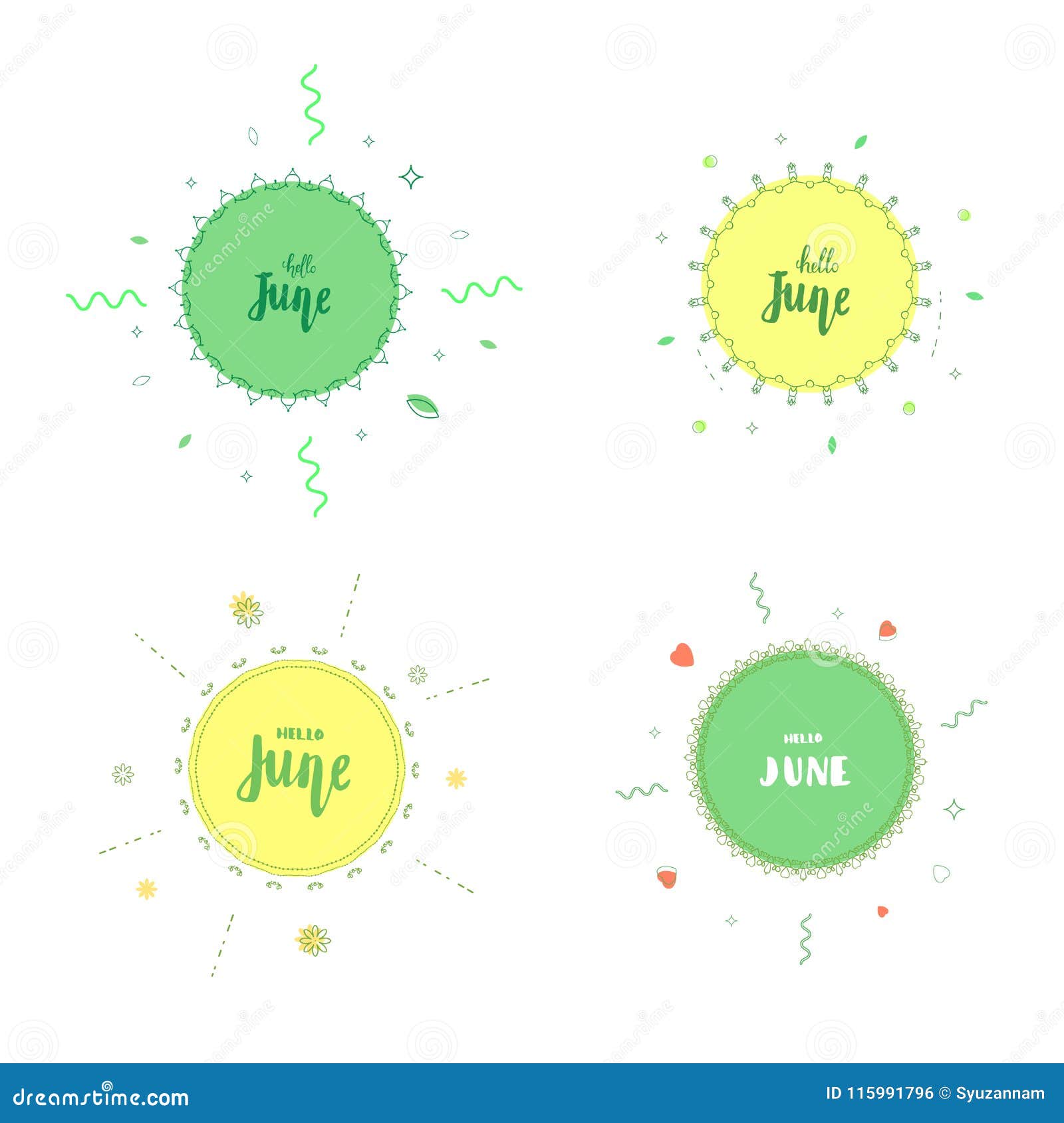 Hello June Banner. Vector Illustration. Stock Vector - Illustration of ...