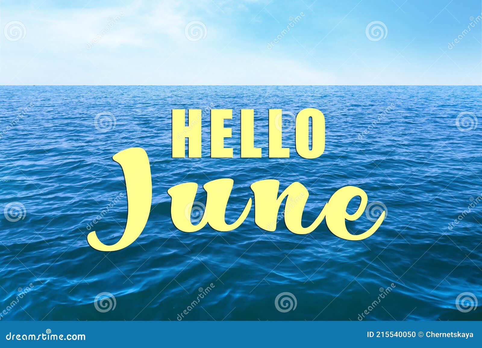 Hello June. Beautiful View of Sea on Sunny Day Stock Photo - Image of ...